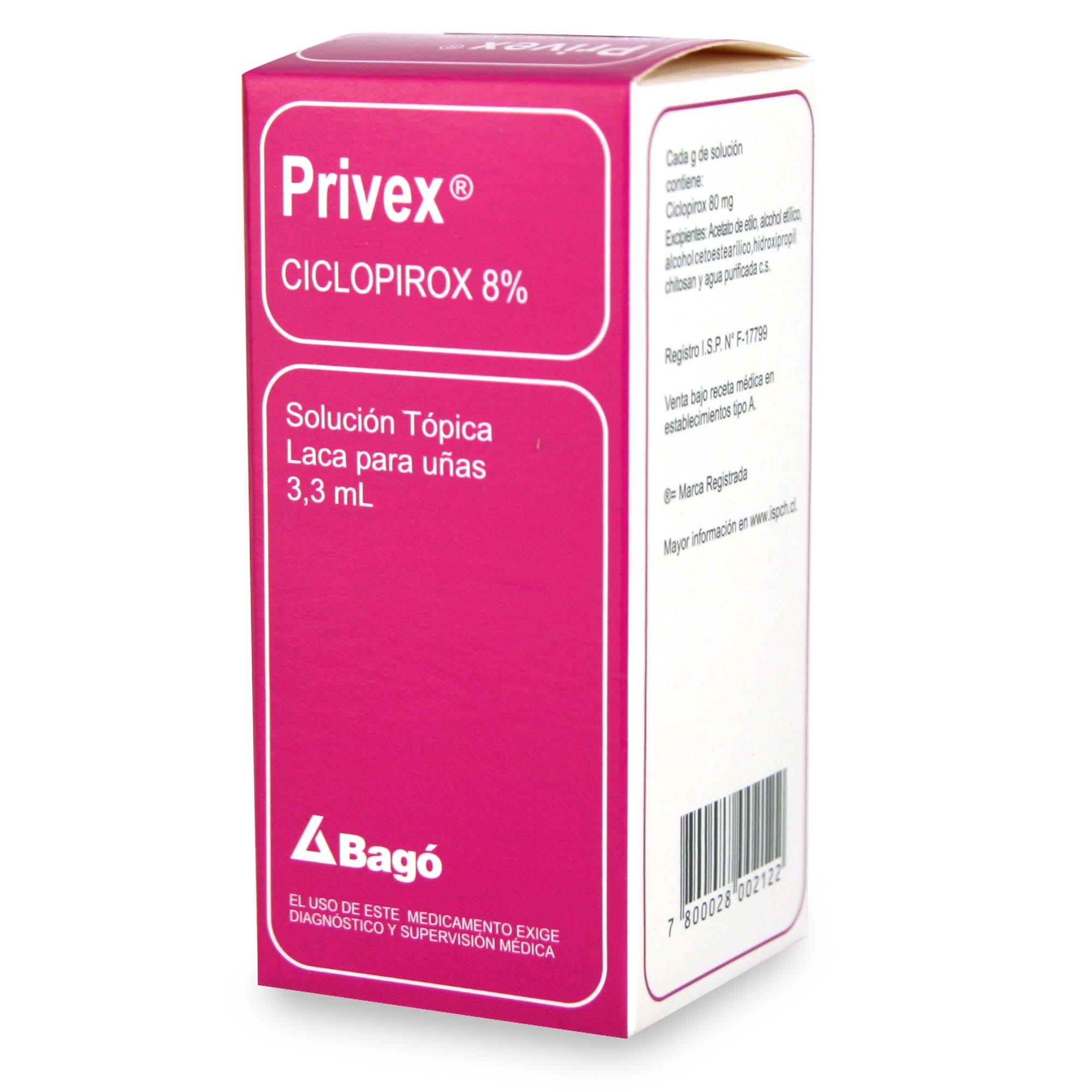 Privex Ciclopiroxolamina 8% Laca para uñas 3,3 mL | Cruz Verde