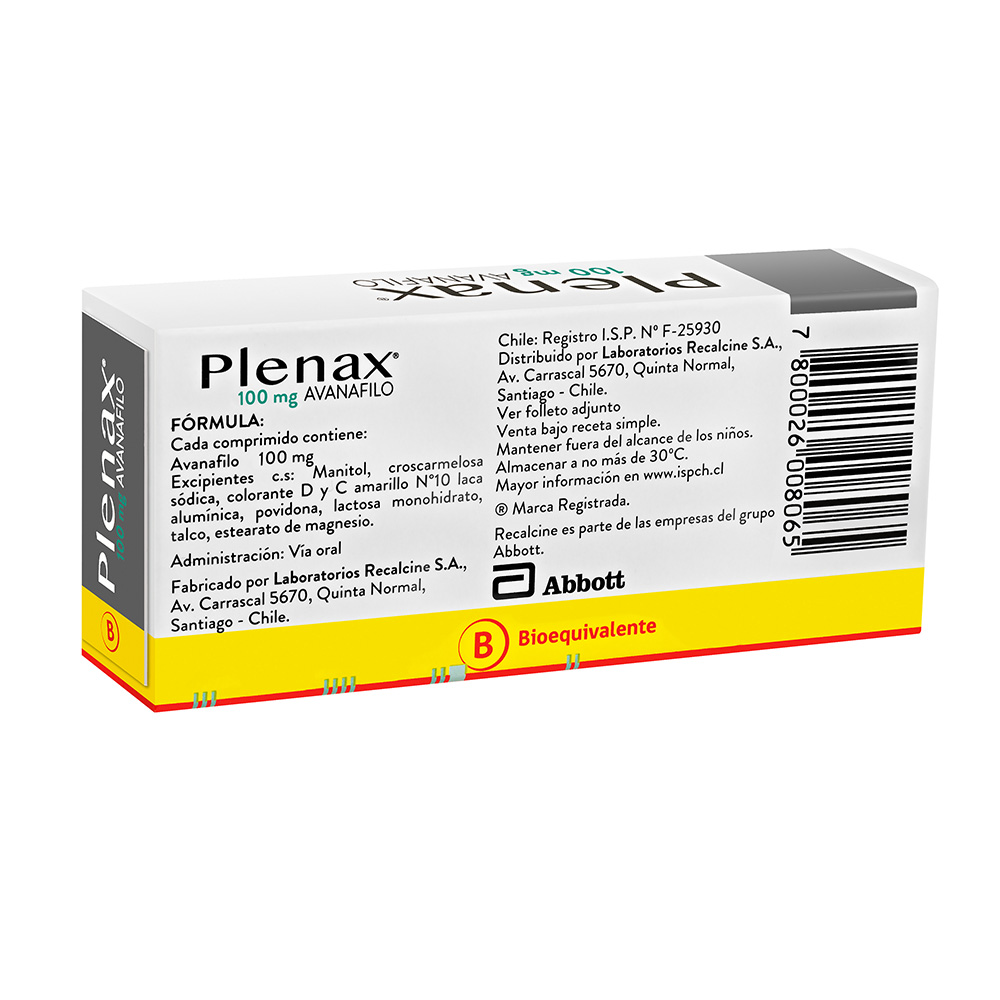 Avanafilo 100 mg 2 Comprimidos | Cruz Verde