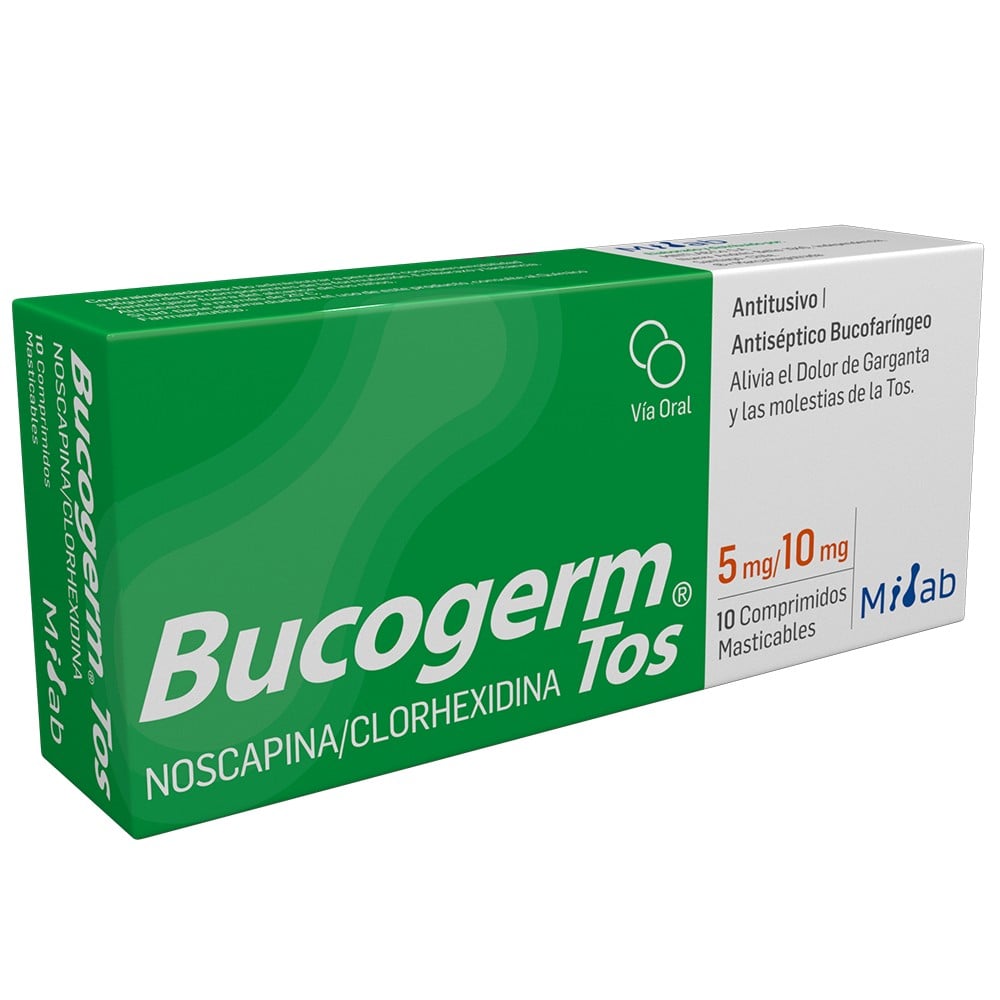 Bucogerm Tos Noscapina 10 mg Clorhexidina 5 mg 10 Comprimidos ...