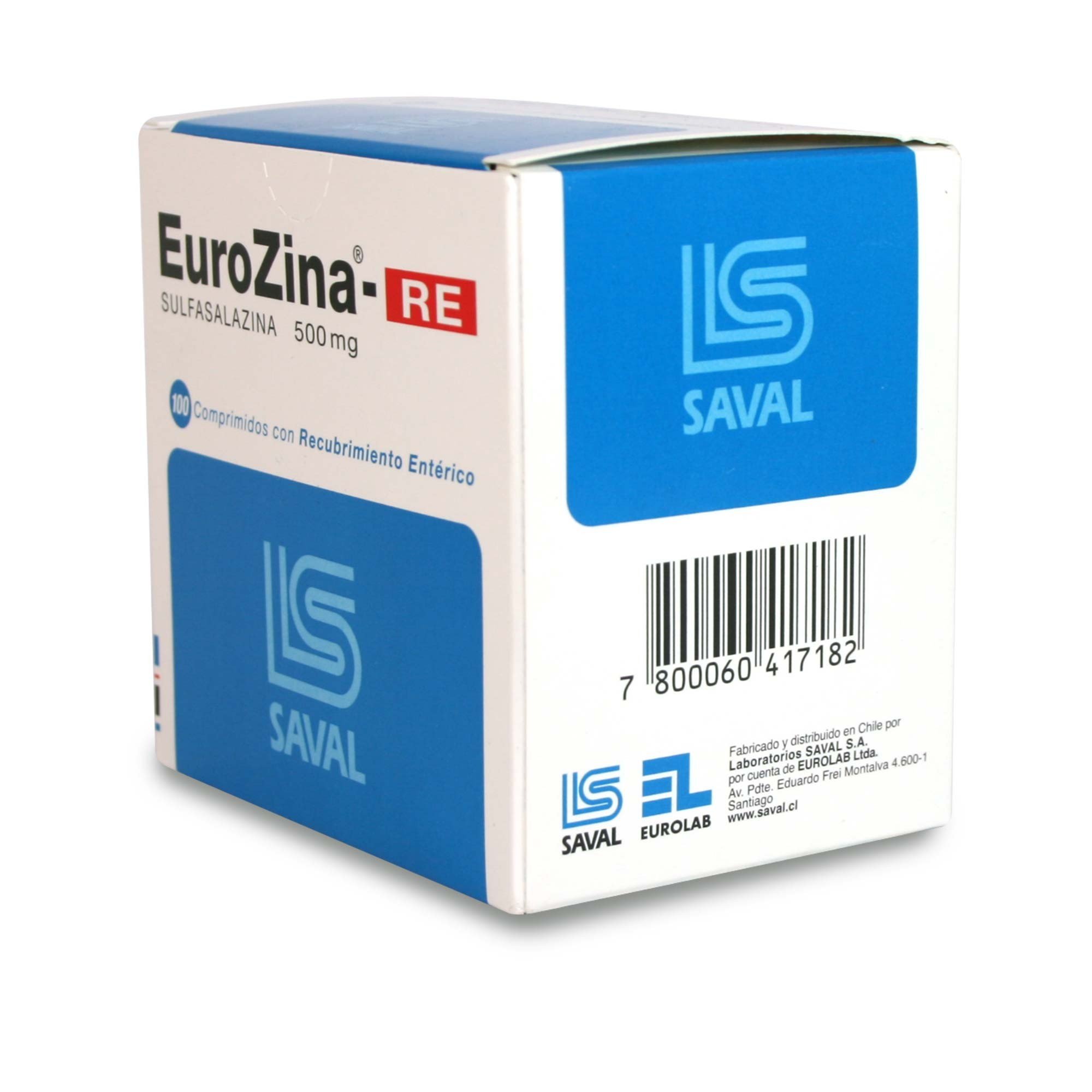 Eurozina-Re Sulfasalazina 500 mg 100 Comprimidos | Cruz Verde