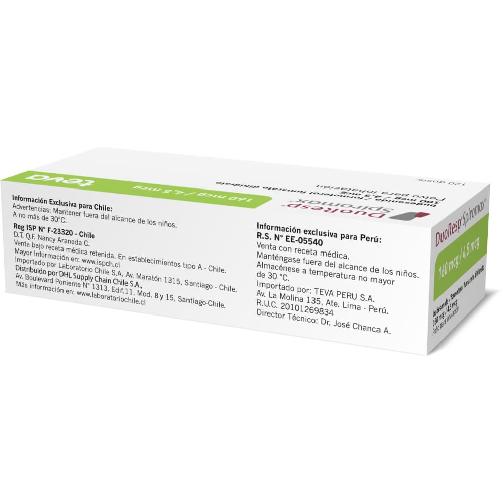 Duoresp-Spiromax 160/4.5 Mcg Polvo Para Inhalacion 120 Dosis | Cruz Verde