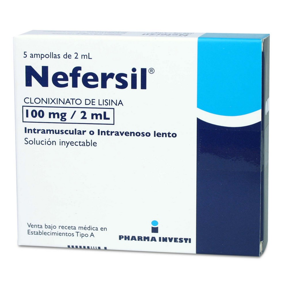 Nefersil Clonixinato De Lisina 100 mg / 2 mL 5 Ampollas | Cruz Verde