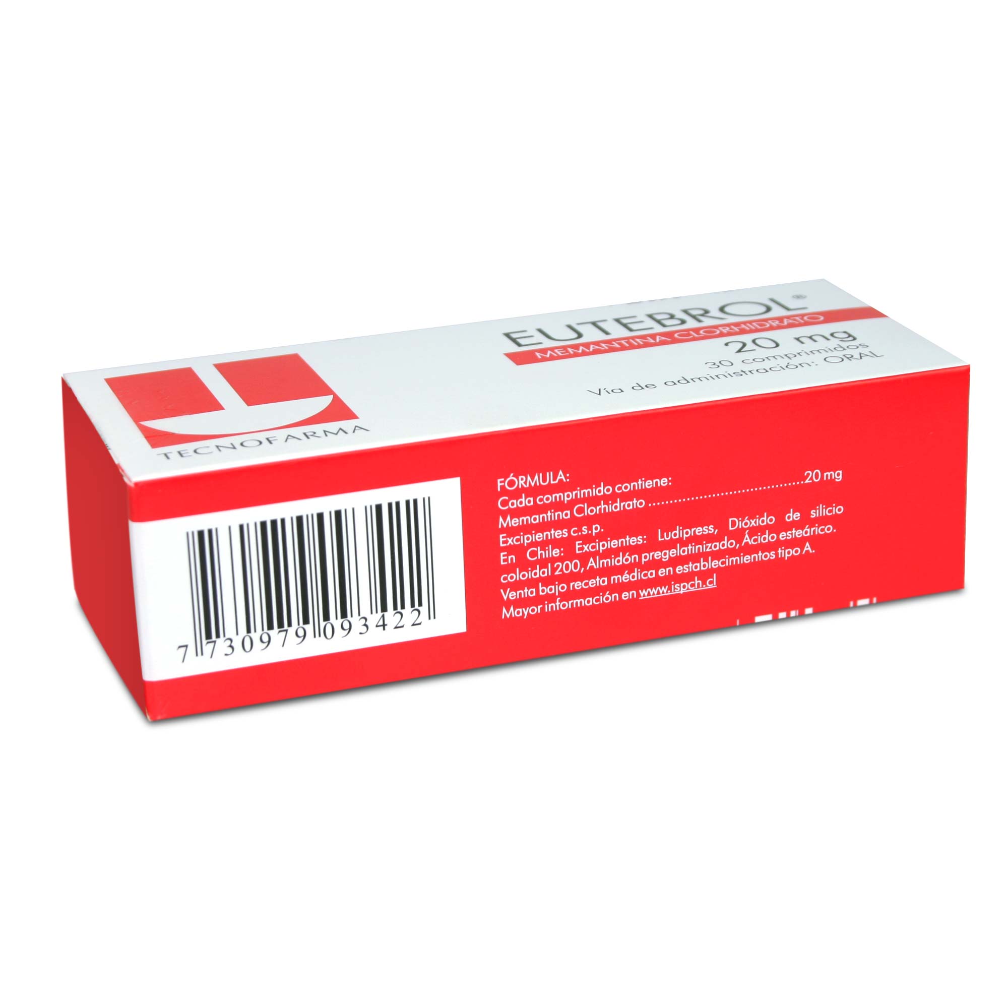 Eutebrol Memantina 20 mg 30 Comprimidos | Cruz Verde