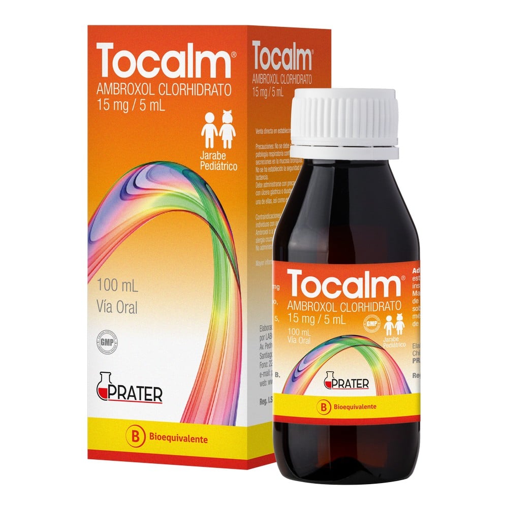 Tocalm Pediatrico Ambroxol 15 mg/5mL Jarabe 100 mL | Farmacias Cruz Verde