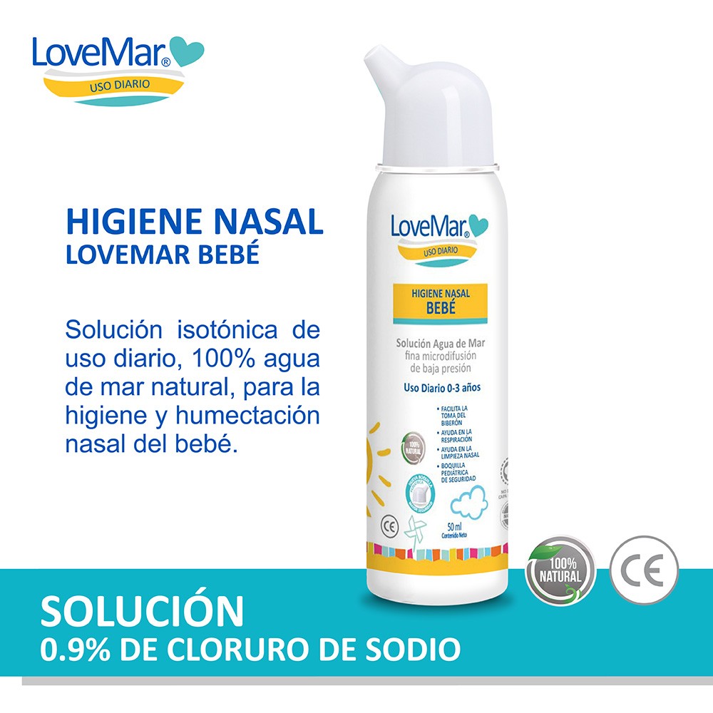 Lovemar Bebé Agua de Mar Isotónica 50 mL | Cruz Verde