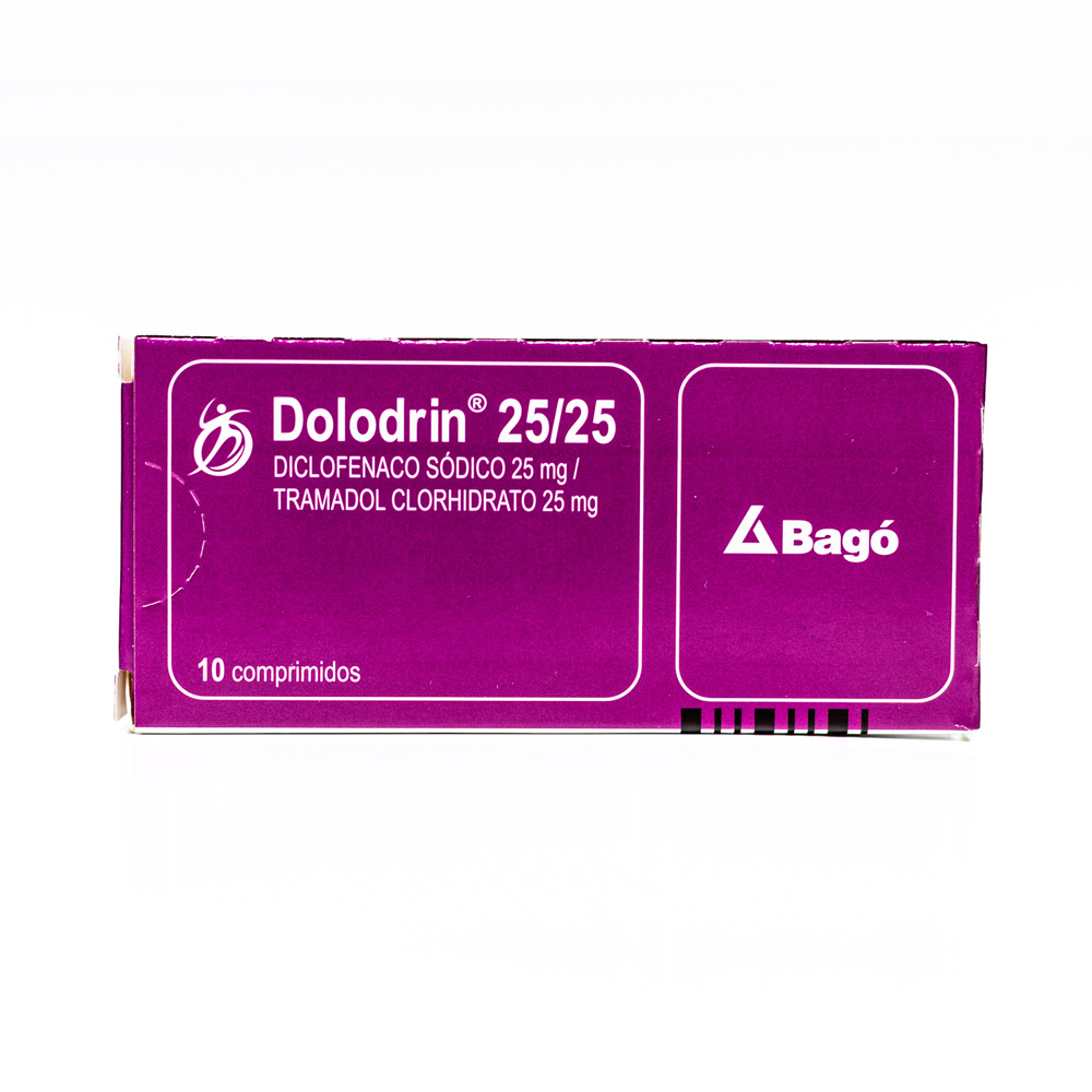 Dolodrin Diclofenaco 25 Mg / Tramadol 25 Mg 10 Comprimidos | Cruz Verde