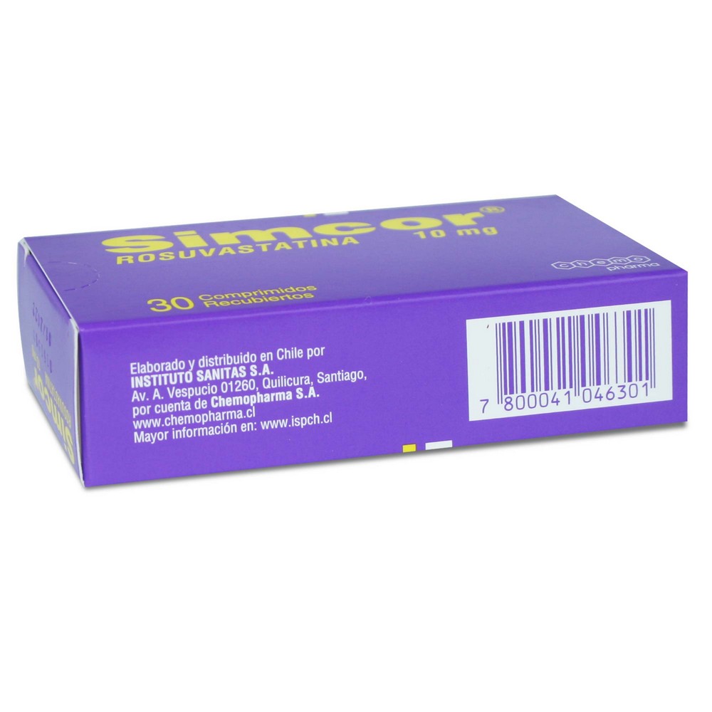 Simcor Rosuvastatina 10 mg 30 Comprimidos Recubiertos | Cruz Verde