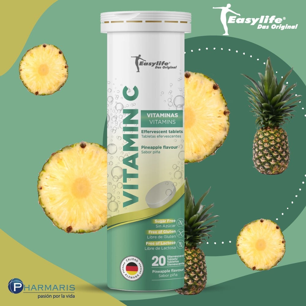 Vitamin C Sabor Piña 1000 mg 20 Tabletas Efervescentes | Cruz Verde