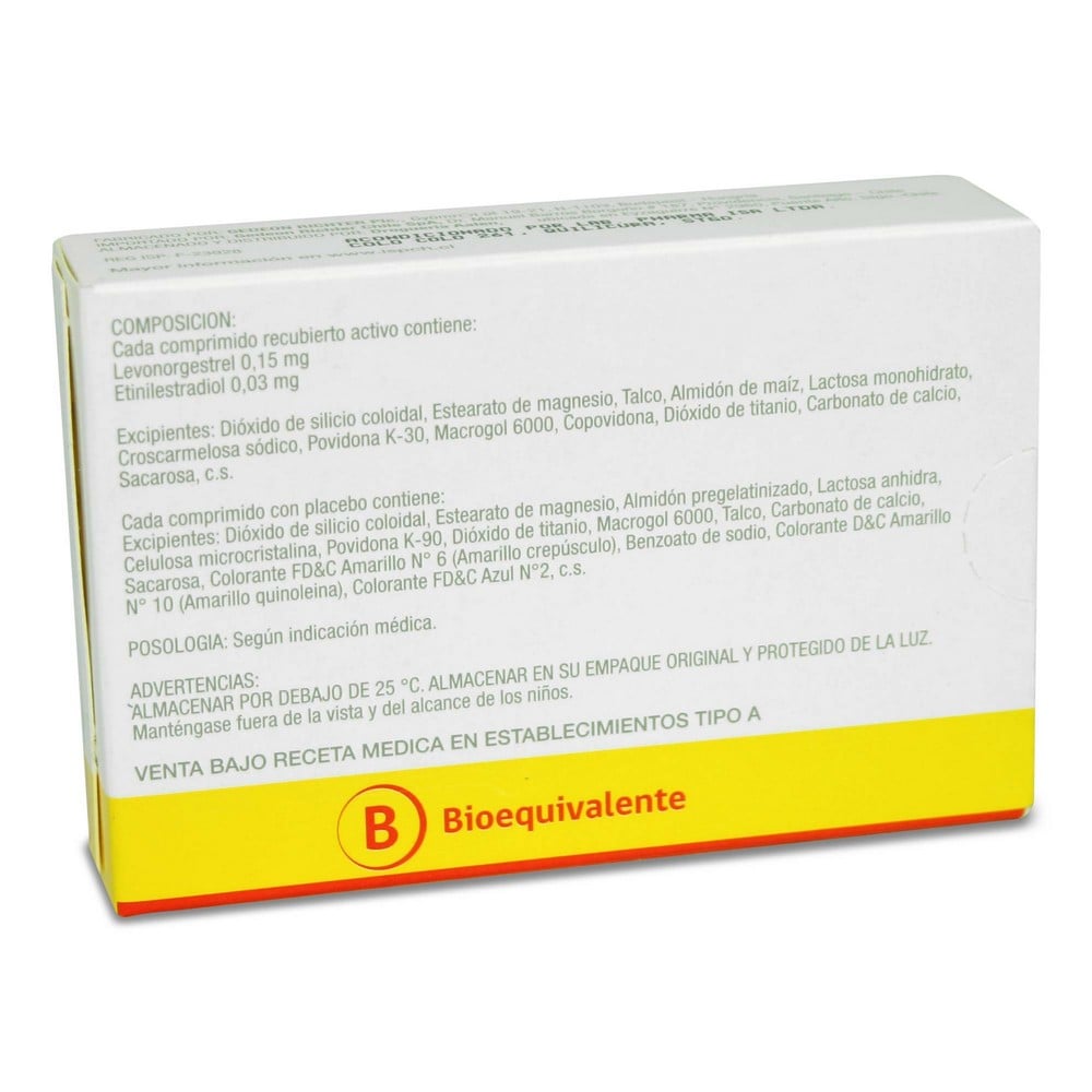 Dionela Levonorgestrel 0,15 mg 28 Comprimidos Recubiertos | Cruz Verde