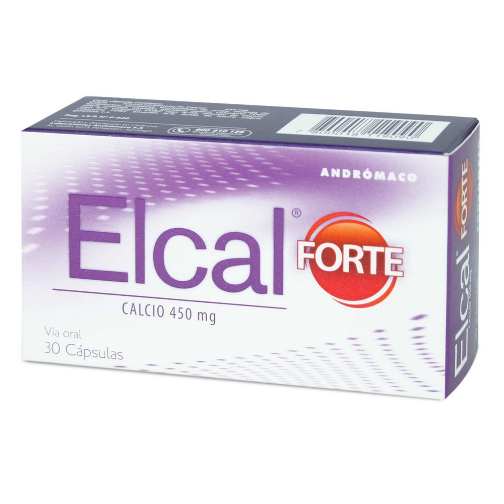 Elcal Forte Calcio 450 mg 30 Cápsulas | Cruz Verde
