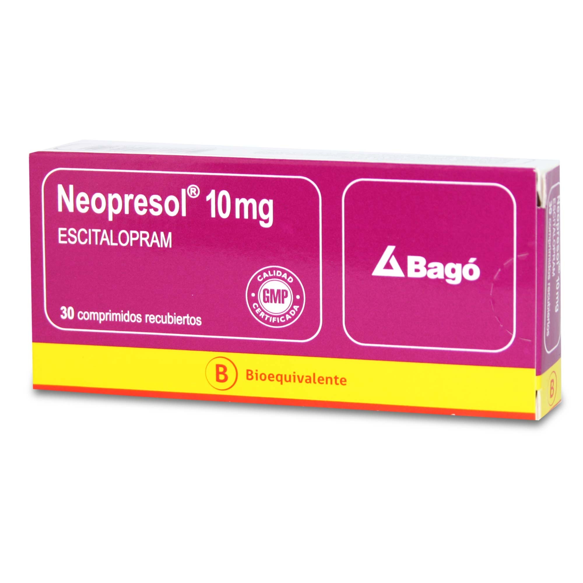 Neopresol Escitalopram 10 mg 30 Comprimidos Recubierto | Cruz Verde