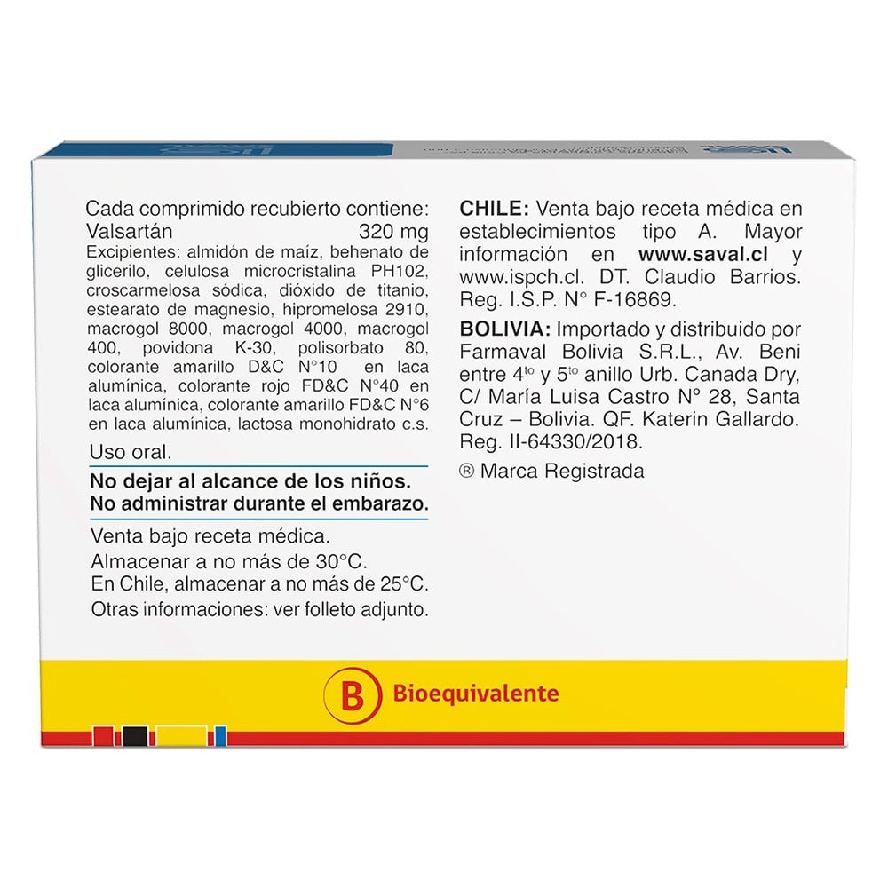 Valax Valsartán 320 mg 30 Comprimidos Recubiertos | Cruz Verde