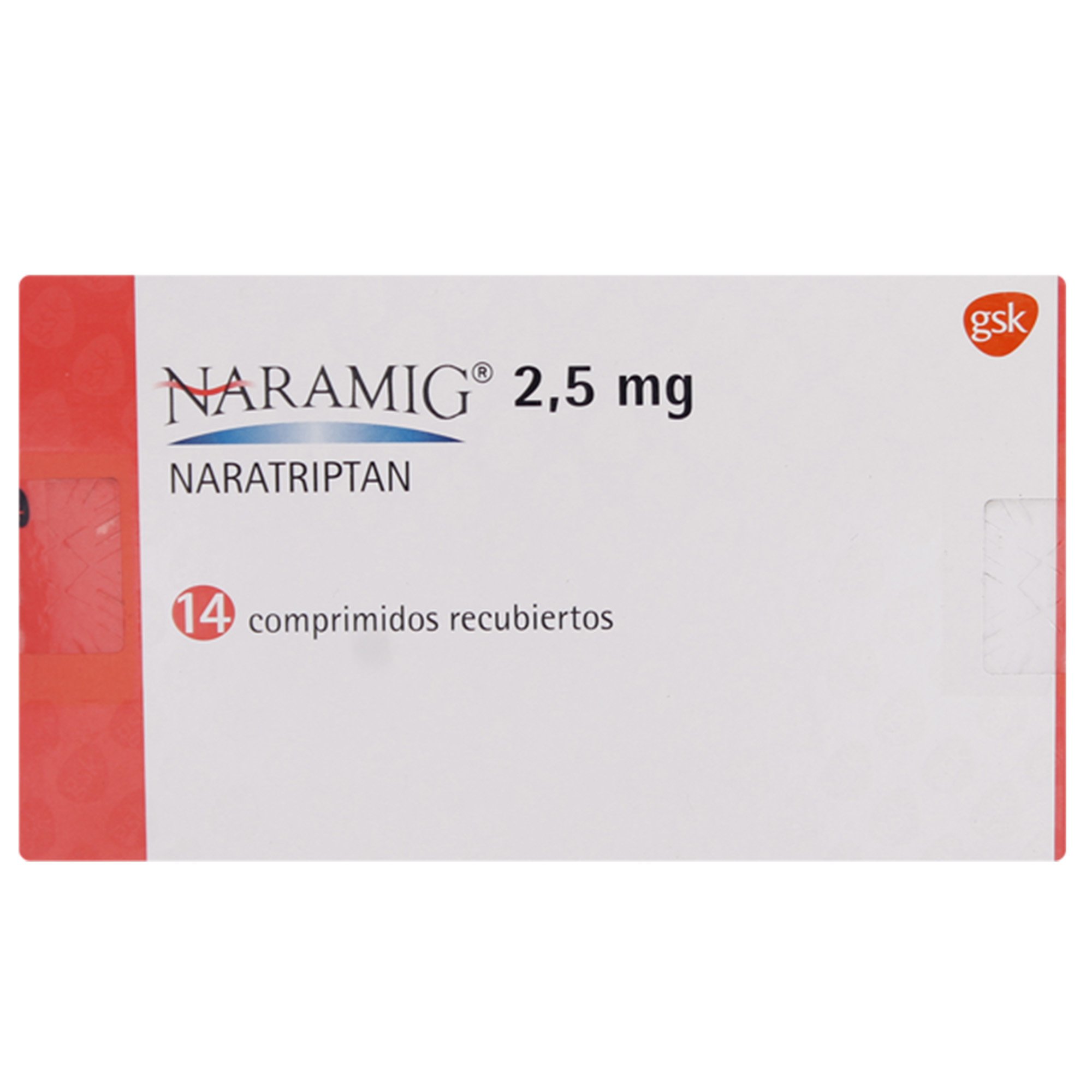 Naramig Naratriptan 2,5 mg 14 Comprimidos Recubiertoss | Cruz Verde