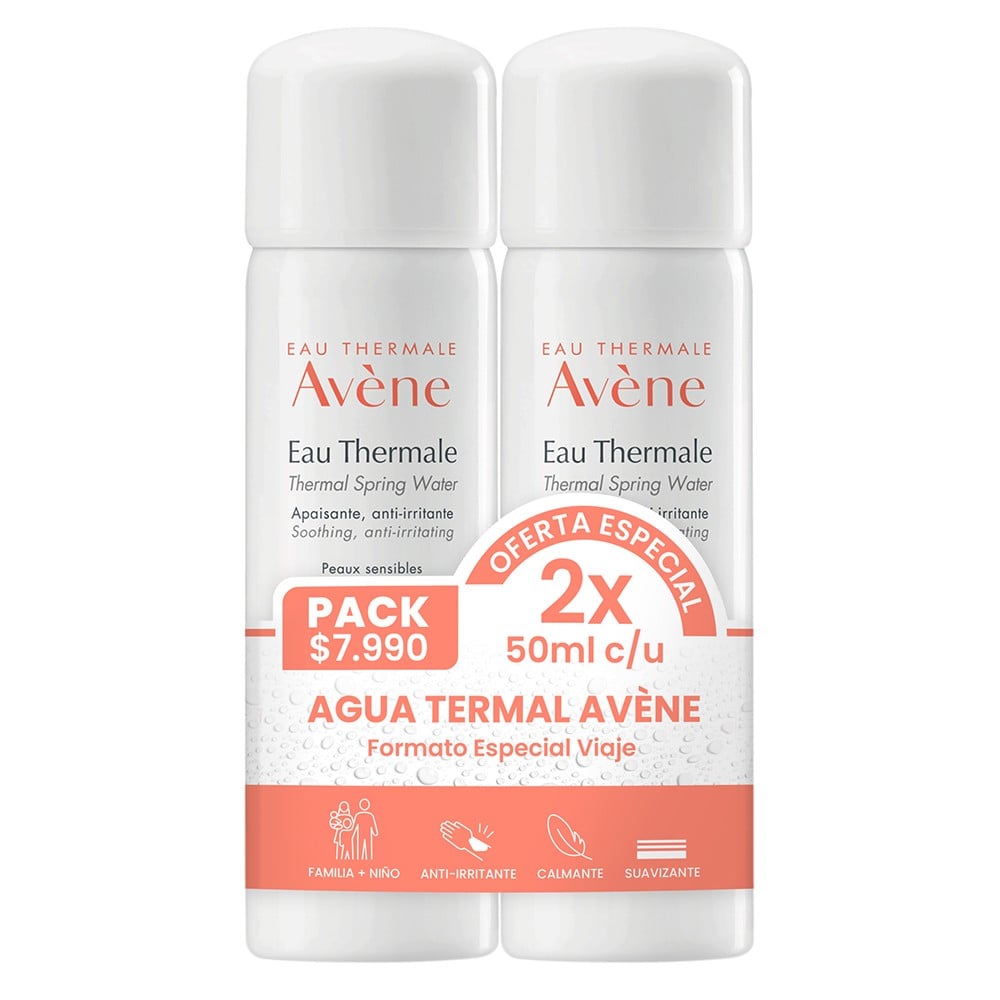 Avene Pack Agua Termal 50Mlx2 | Cruz Verde