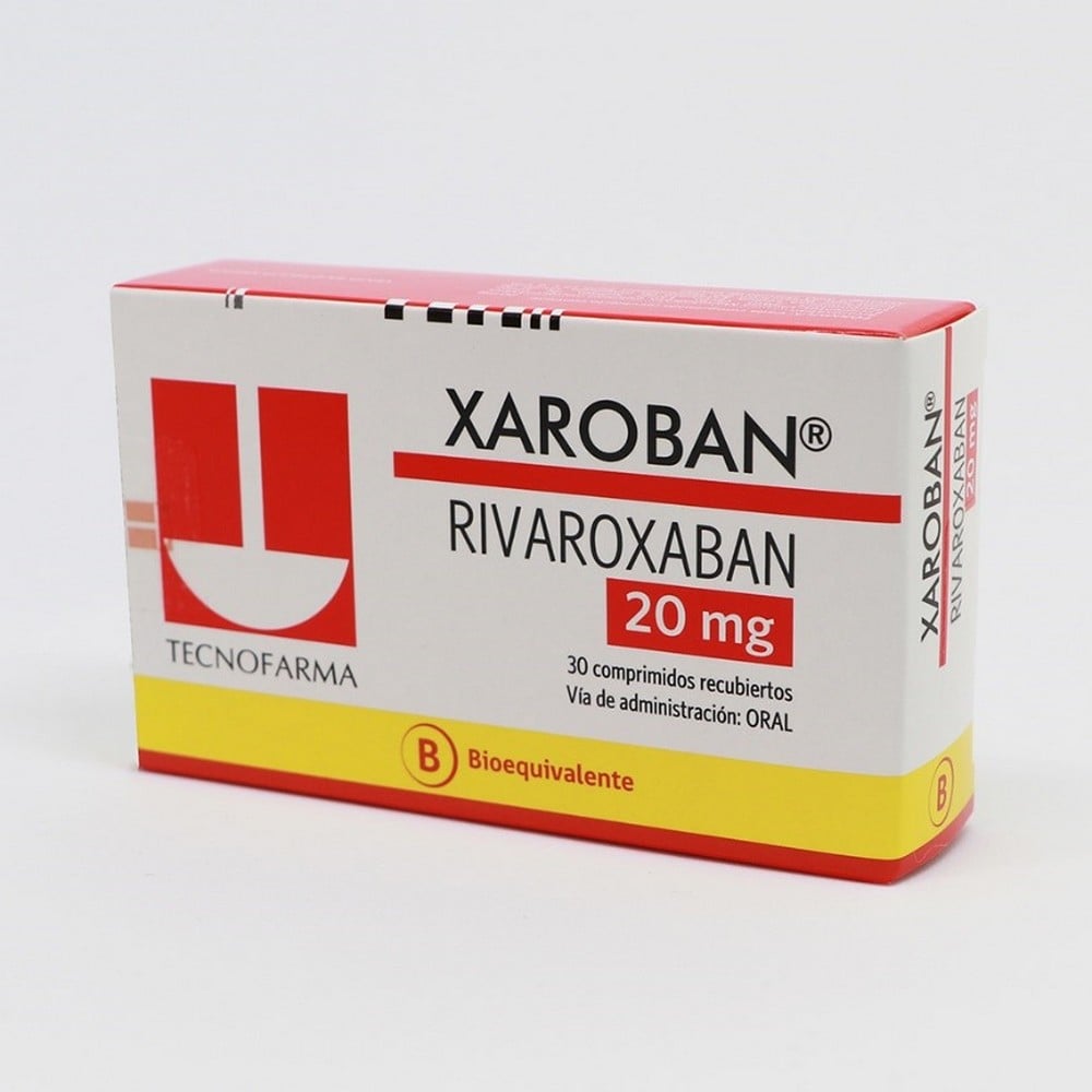 Xaroban Rivaroxaban 20 mg 30 comprimidos recubiertos | Cruz Verde