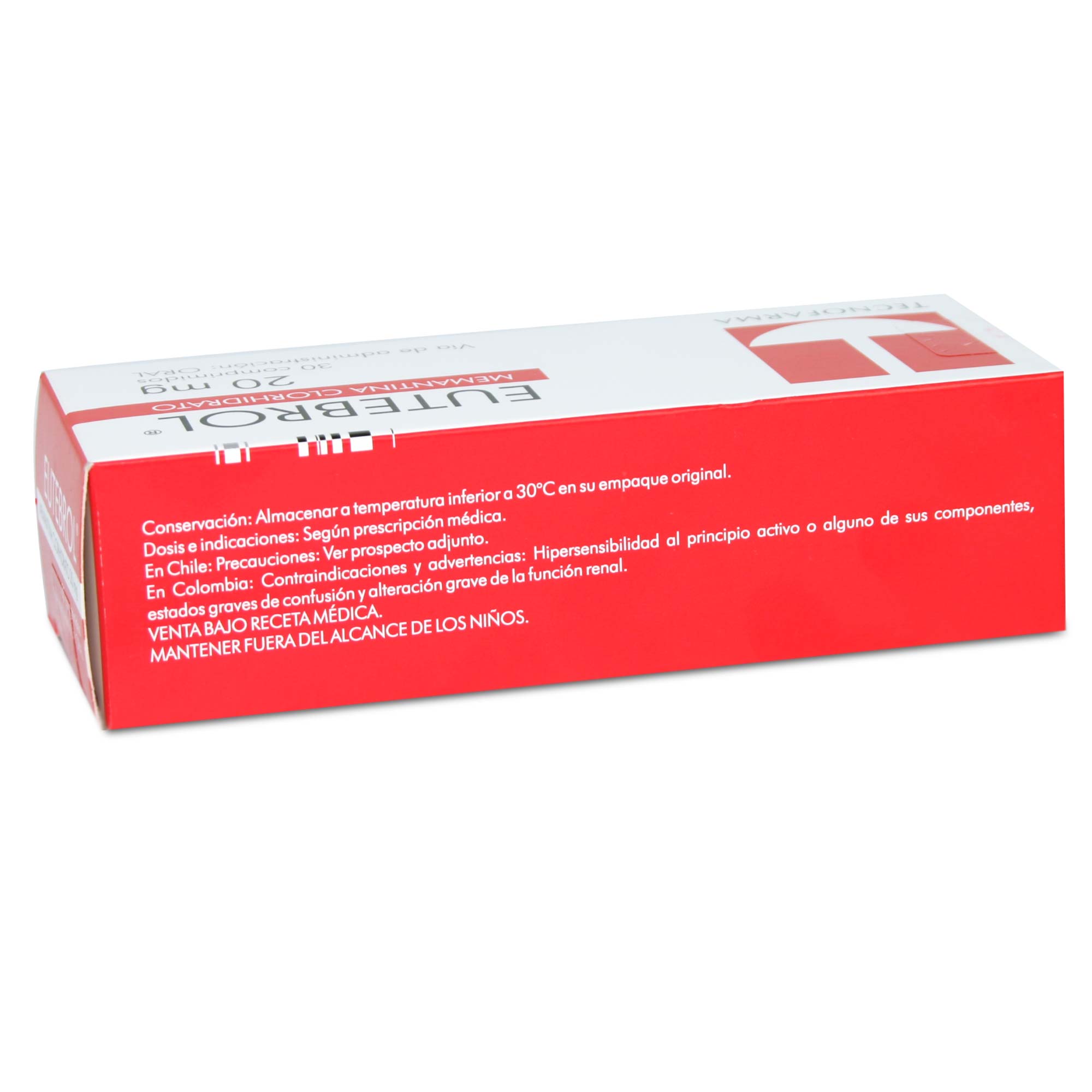 Eutebrol Memantina 20 mg 30 Comprimidos | Cruz Verde
