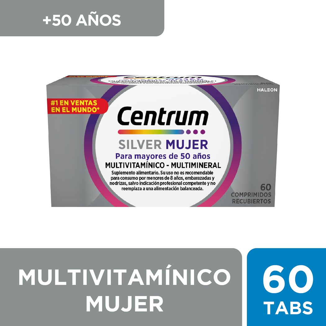 Centrum Silver Mujer Multivitaminico-Multimineral para mayores de 50 ...
