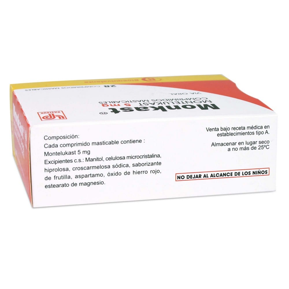 Monkast Montelukast 5 mg 28 Comprimidos Masticables | Cruz Verde