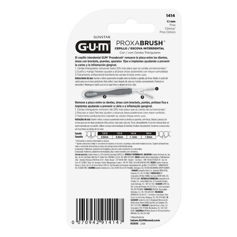 Proxabrush® Cepillos Interdentales 1.1Mm 4Un | Cruz Verde