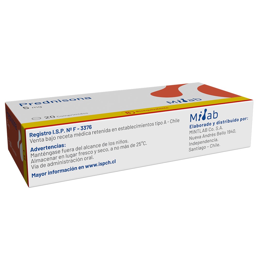 Prednisona 5 mg 20 Comprimidos | Cruz Verde