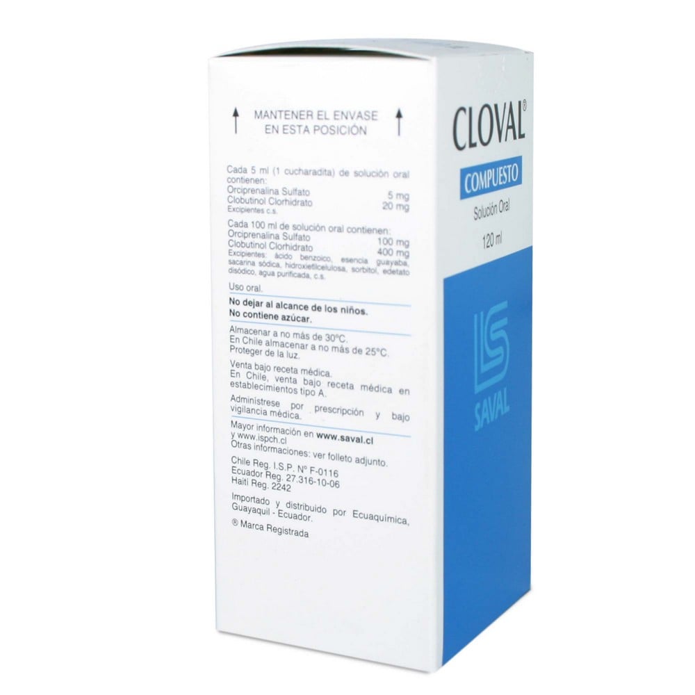 Cloval Clobutinol 5 mg/5mL Jarabe 120 mL | Cruz Verde