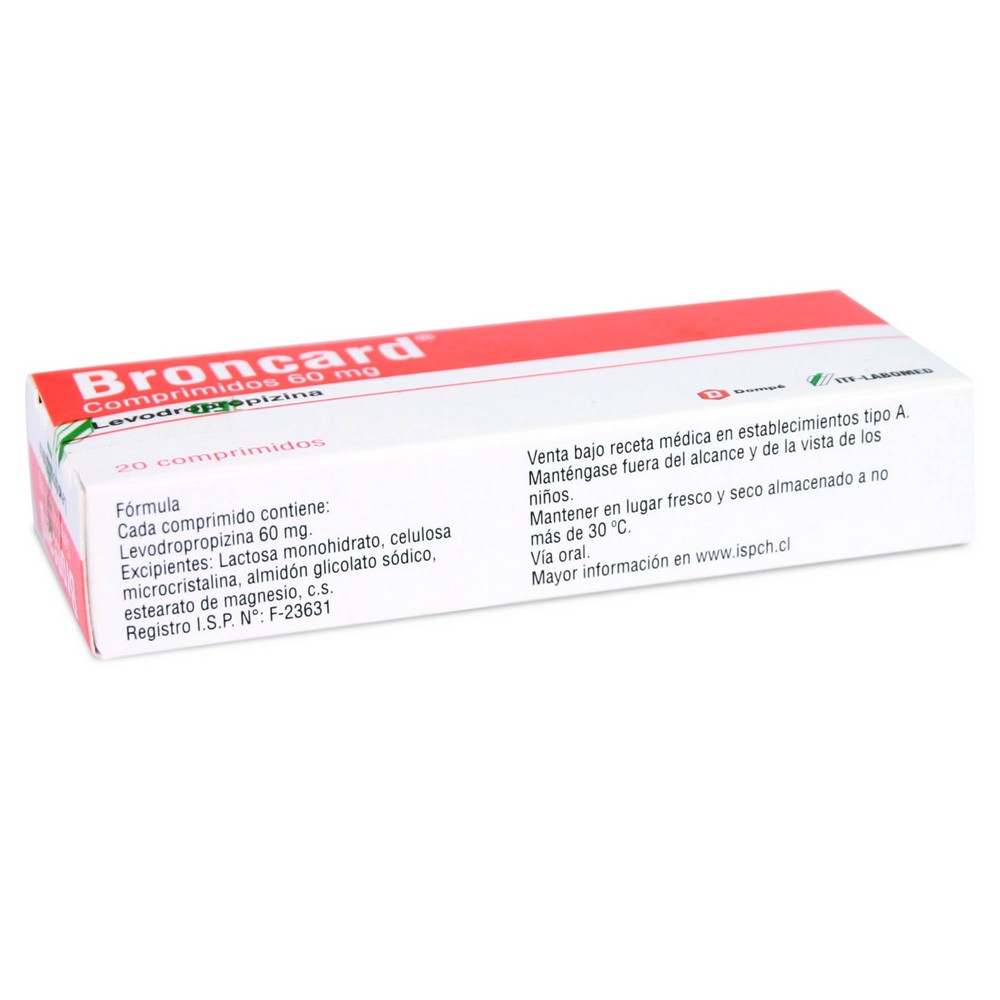Broncard Levodropropizina 60 mg 20 Comprimidos | Cruz Verde