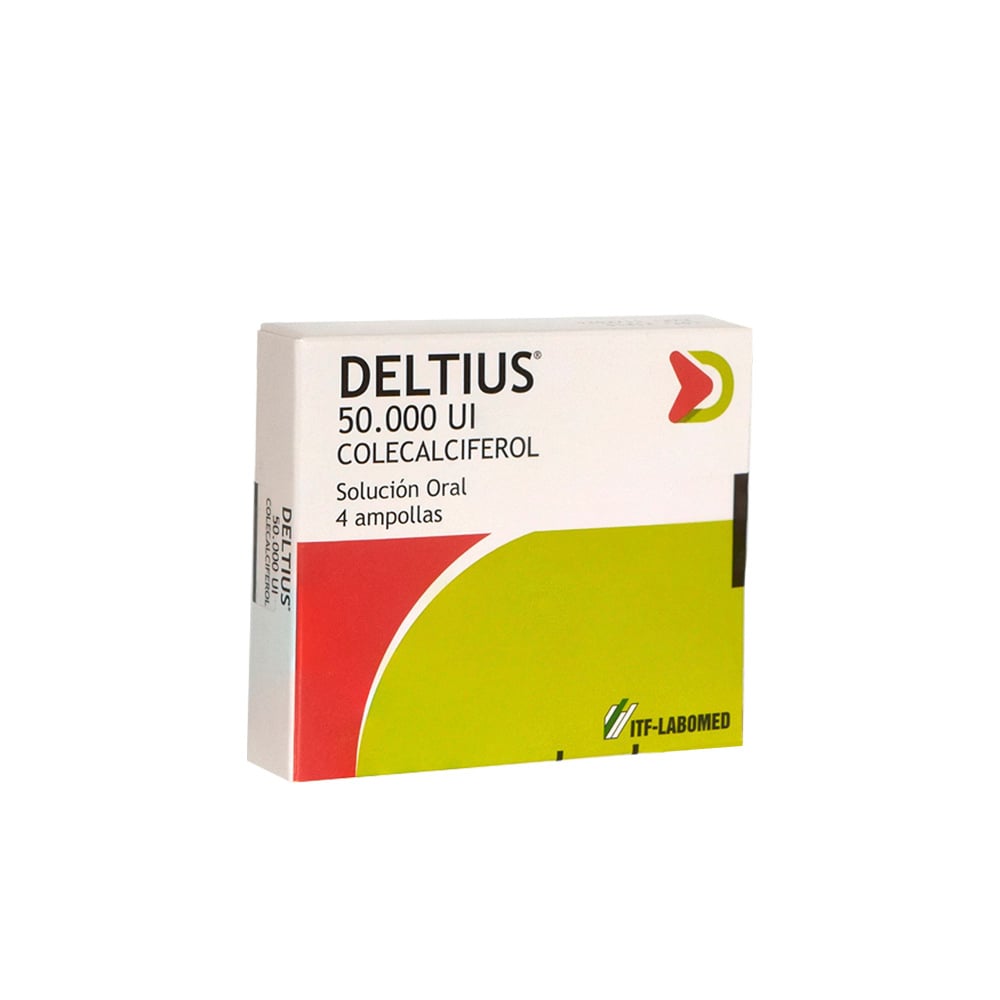 Deltius Vitamina D3 50.000UI Solución Oral 4 Ampollas