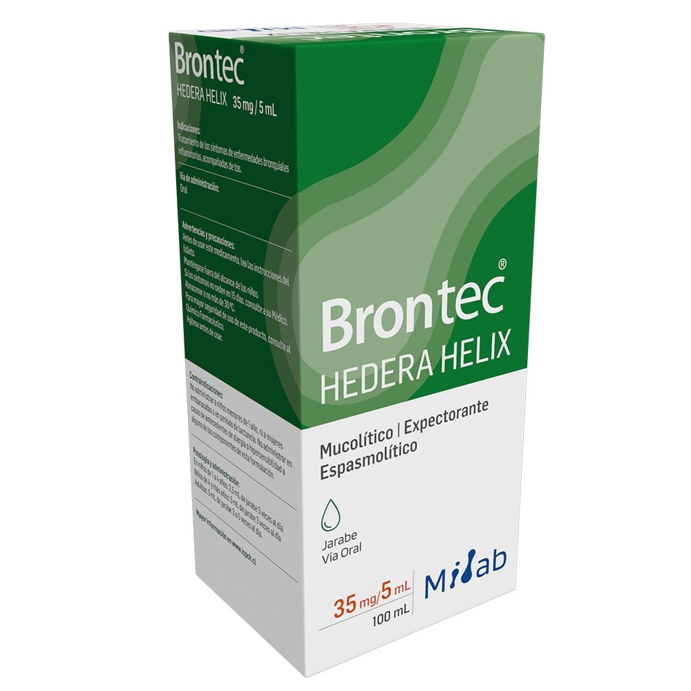 Brontec Hedera Helix 35 mg / 5 mL Jarabe 100 mL - FarmaCompara