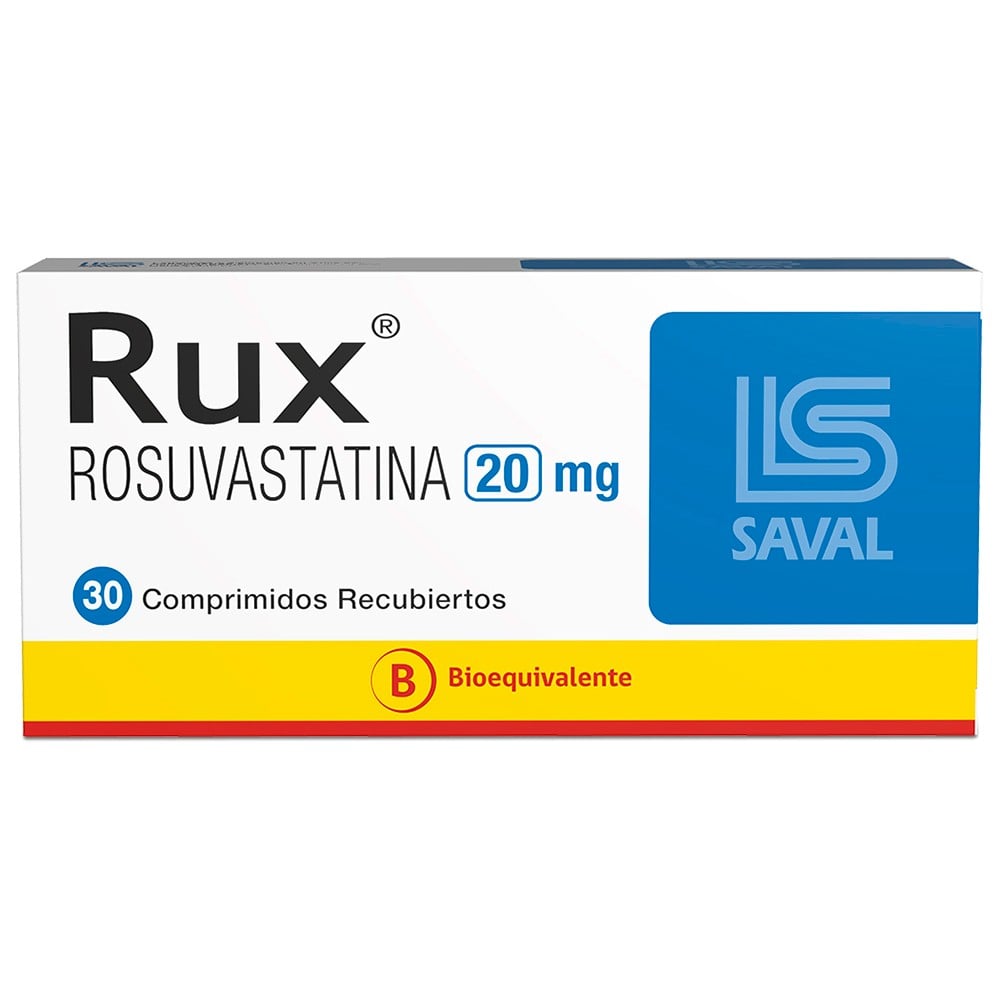 Rux Rosuvastatina 20 mg 30 Comprimidos Recubierto | Cruz Verde