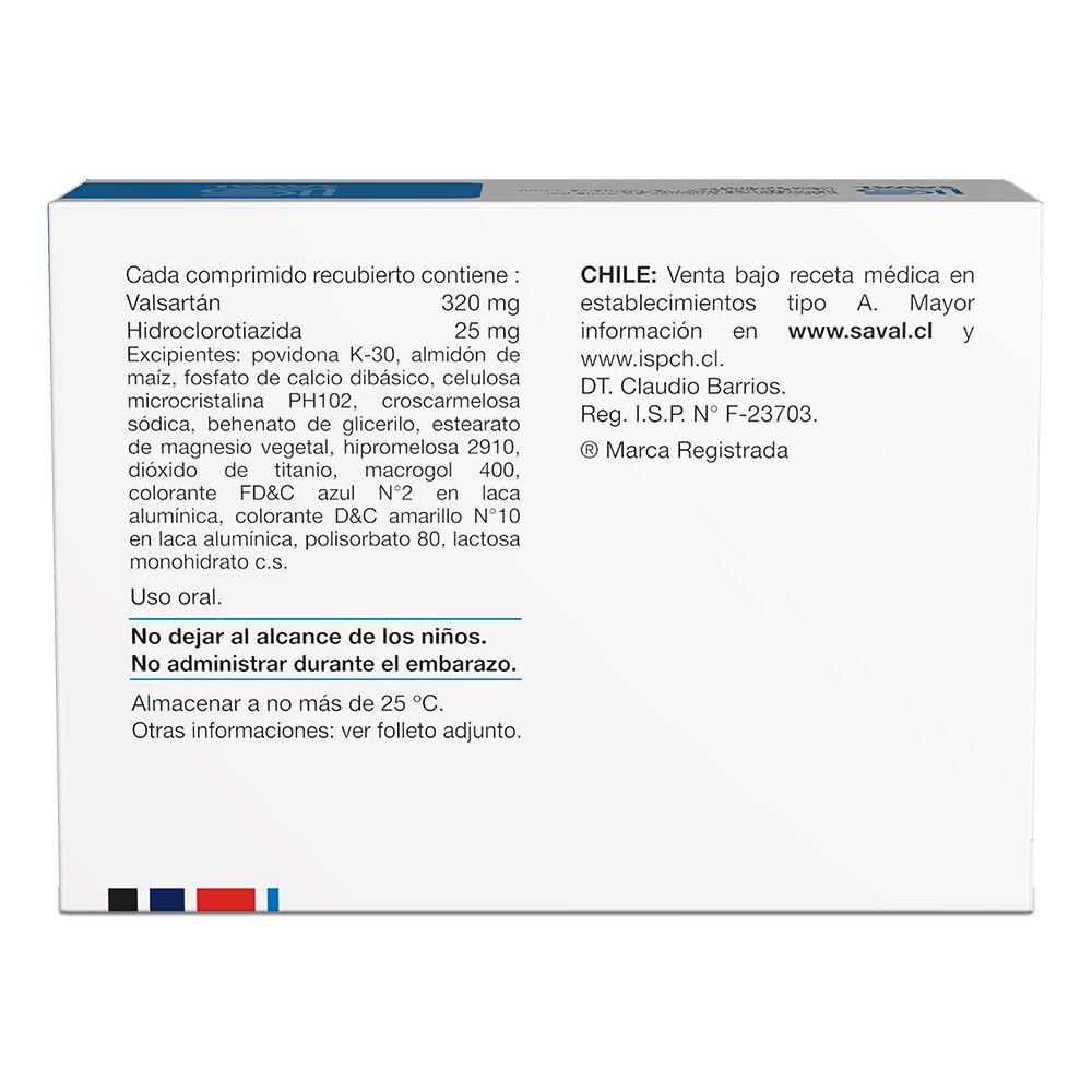 Valax-D 320/25 Valsartan 320 mg Hidroclorotiazida 25 mg 30 Comprimidos ...