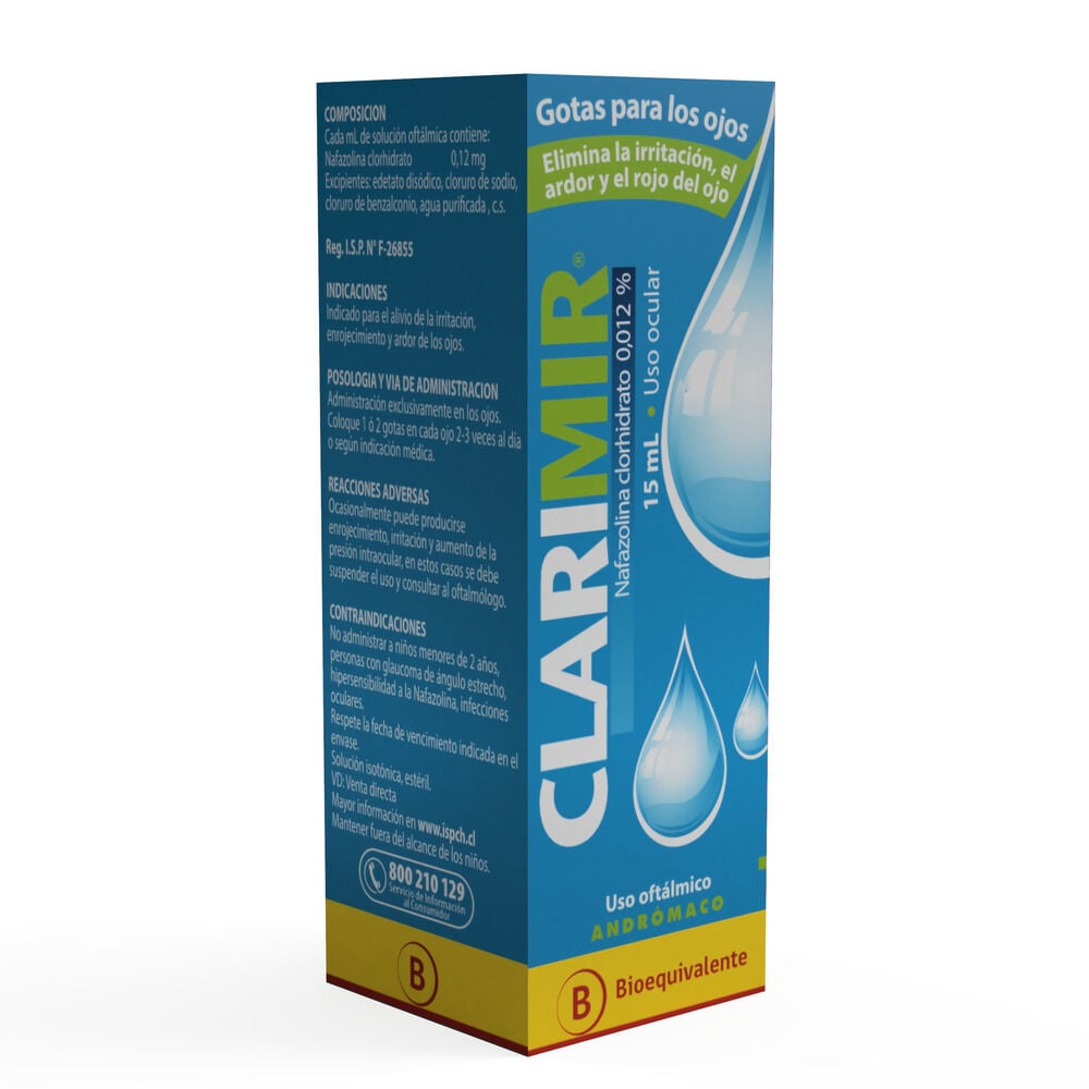 Clarimir Nafazolina 0,012% Solución Oftálmica 15 mL - FarmaCompara