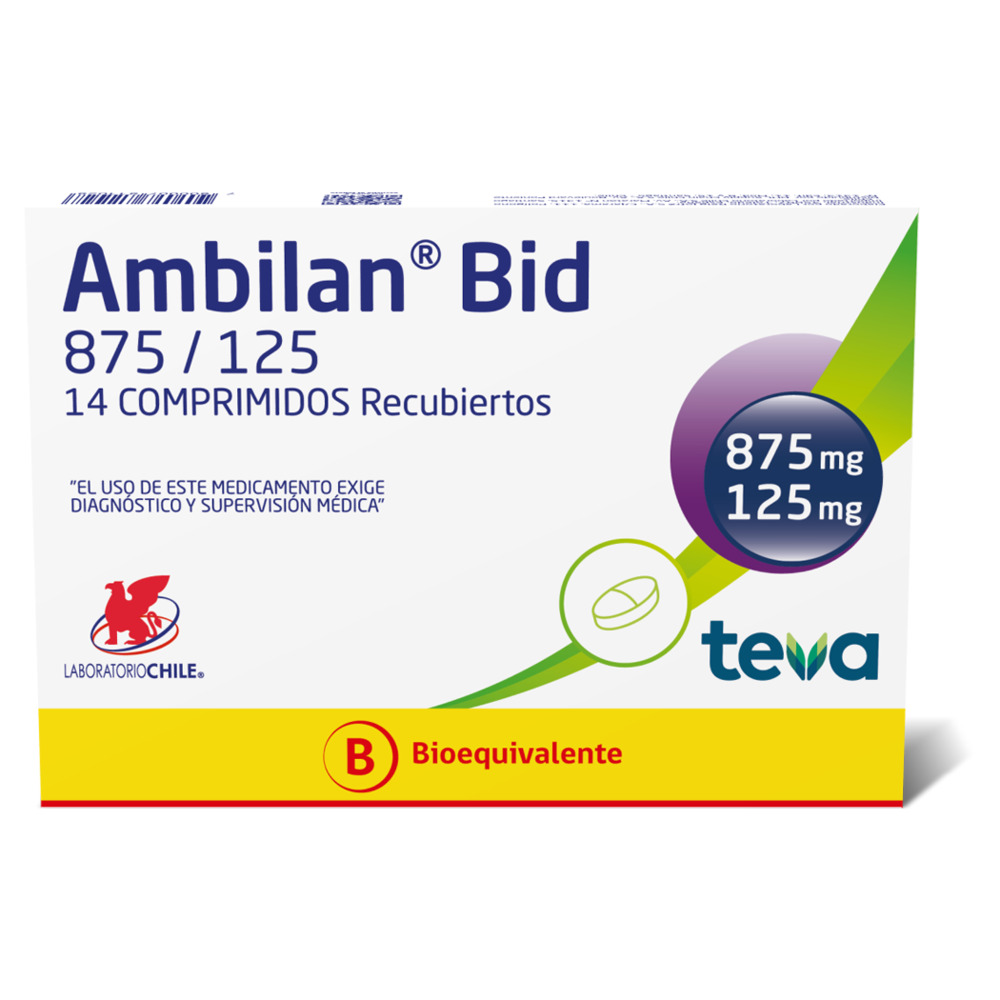 Ambilan Bid 875 mg 14 Comprimidos Recubiertos | Cruz Verde