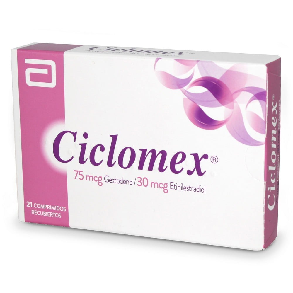 Ciclomex Gestodeno 75 mcg Etinilestradiol 30 mcg 21 Comprimidos