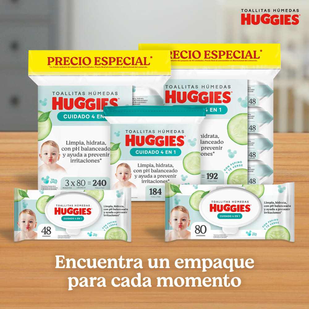 Toallas Húmedas Huggies Cuidado 4en1 48U | Cruz Verde