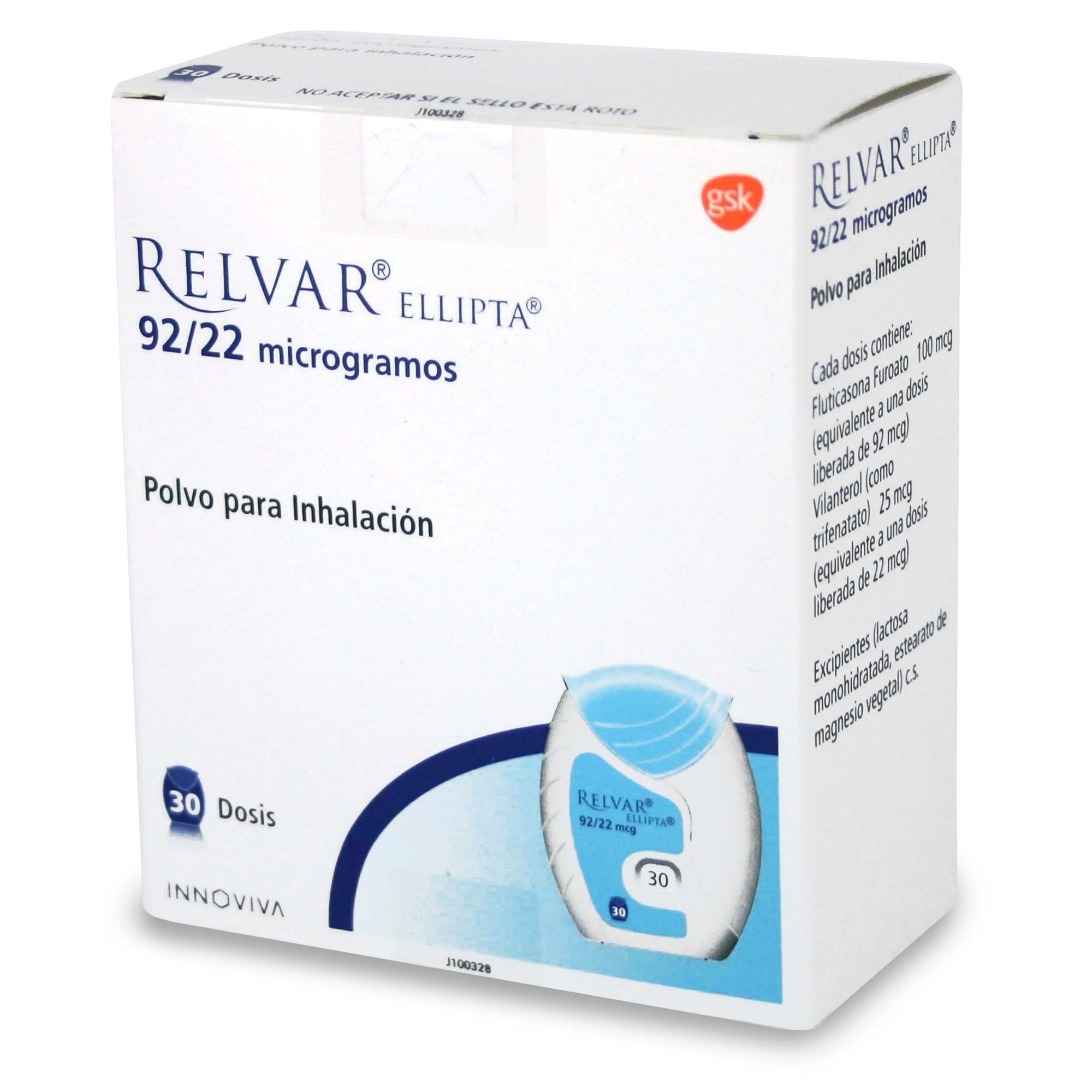 Relvar Ellipta 100 mcg · Fluticasona 30 dosis | Cruz Verde