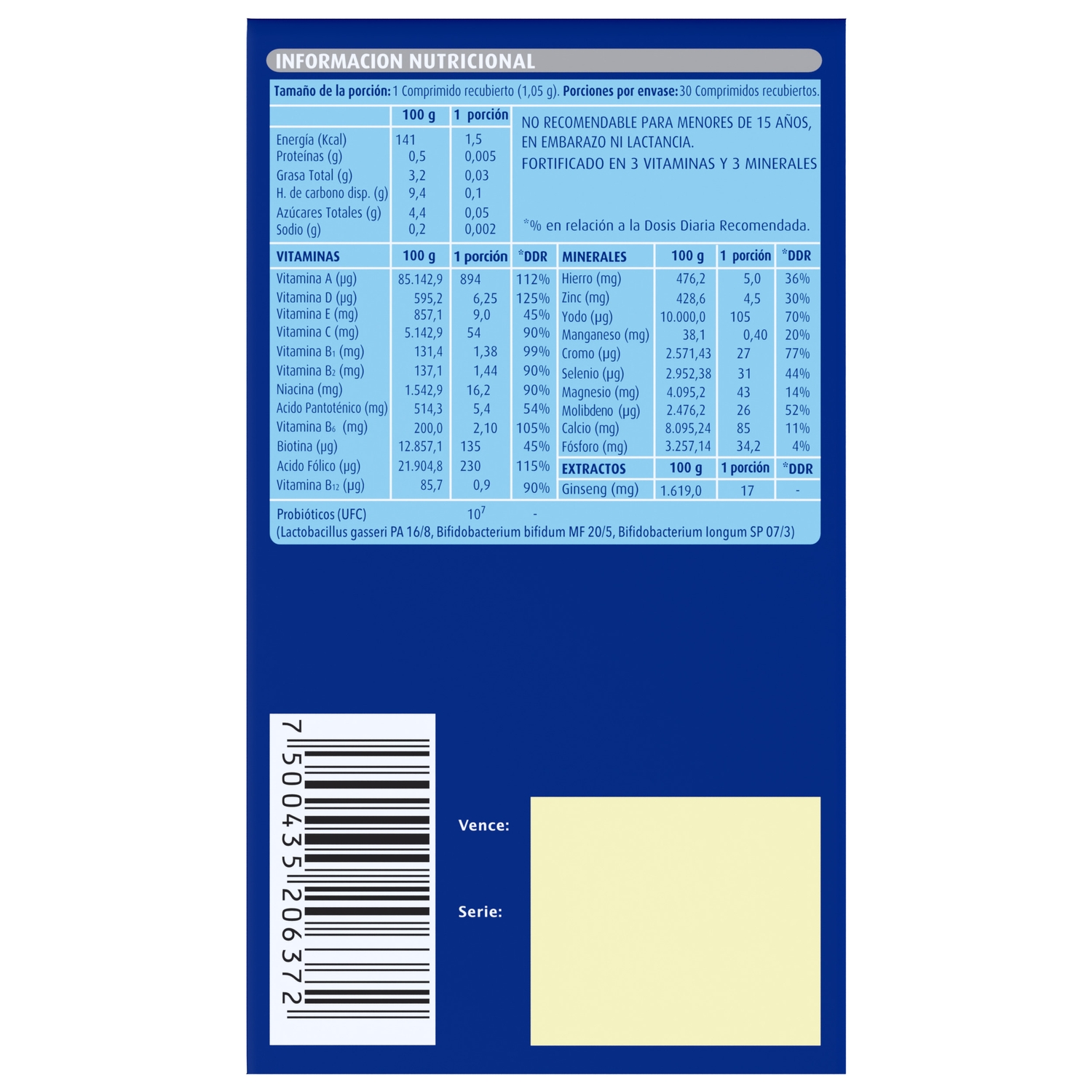 Bion 3 Senior 60 Comprimidos Recubiertos | Farmacias Cruz Verde