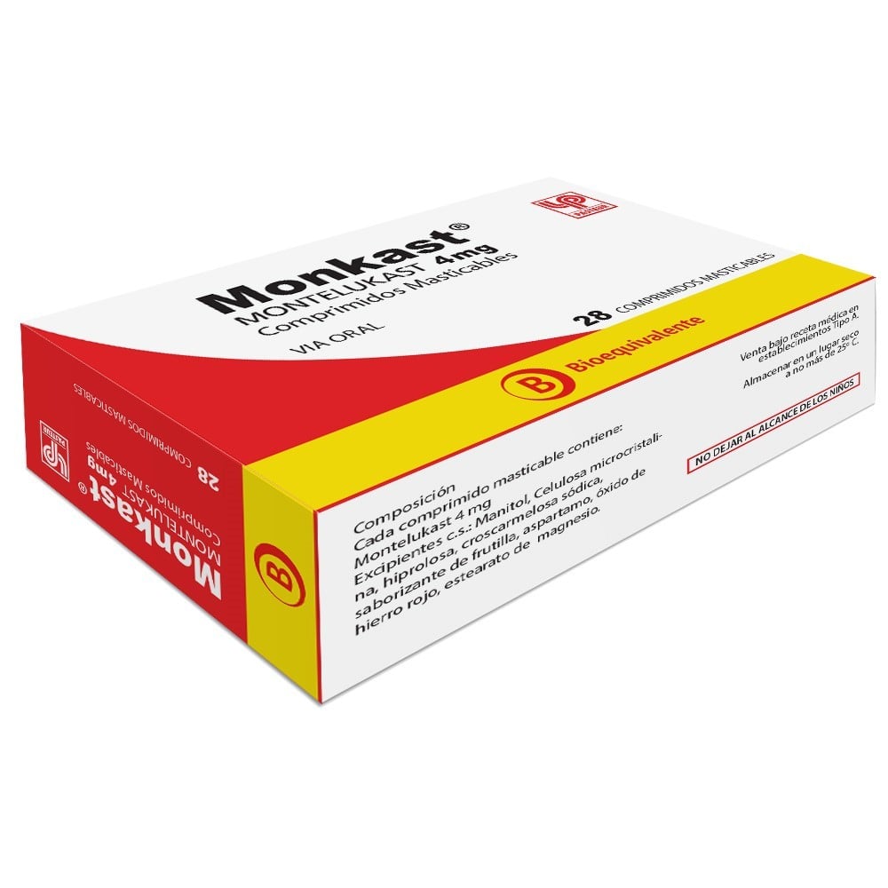Monkast Montelukast 4 mg 28 Comprimidos | Cruz Verde