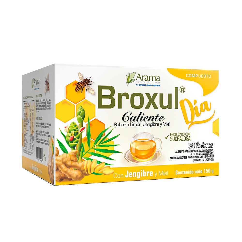 Broxul Caliente Día Sabor Limón, Jengibre y Miel 5gr 1 Sobre | Cruz Verde