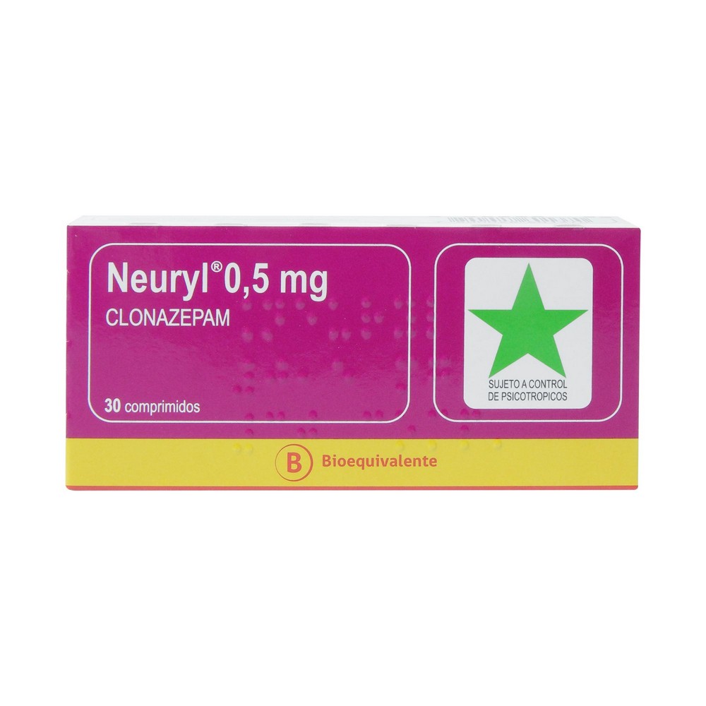 Neuryl Clonazepam 0,5 mg 30 Comprimidos | Cruz Verde