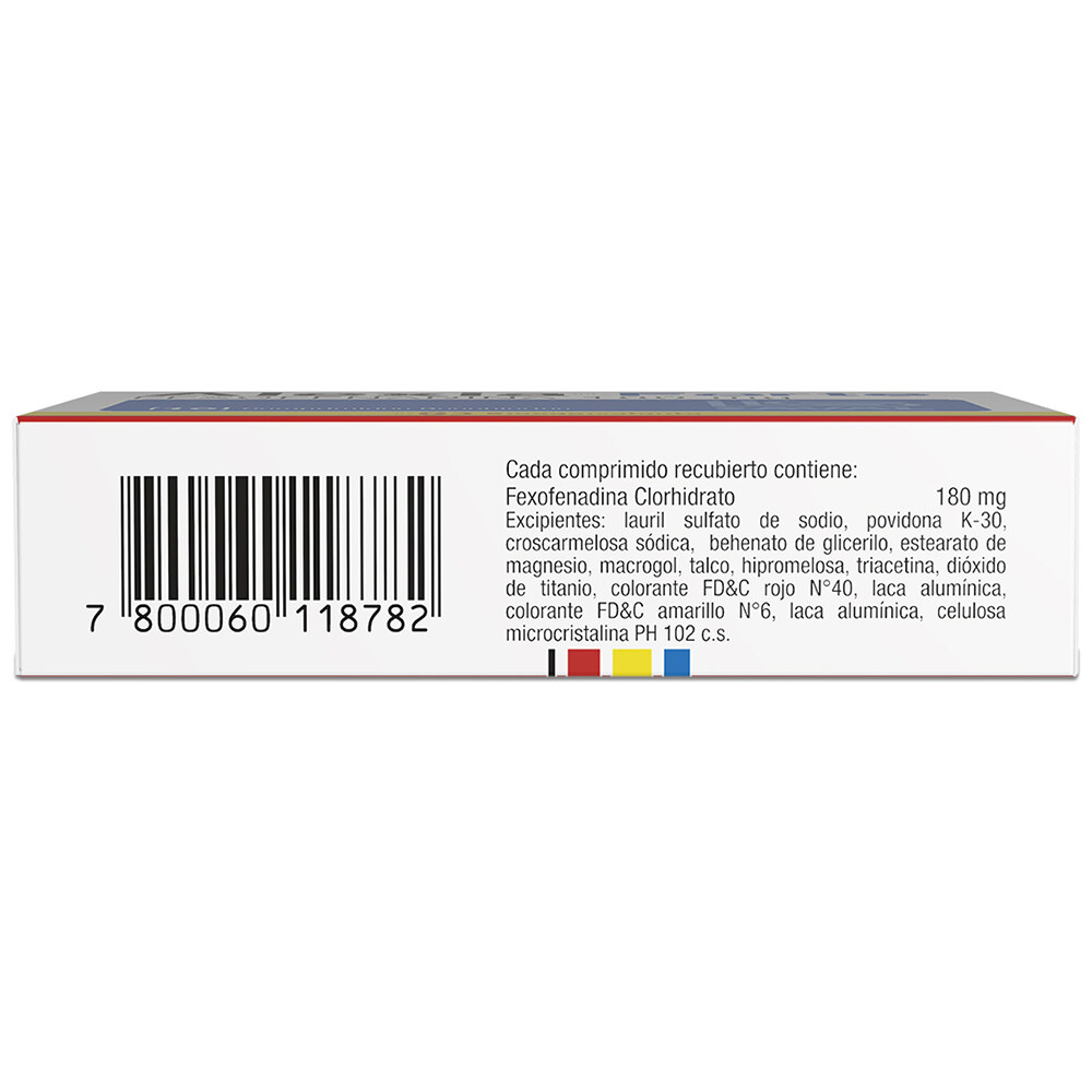 Alexia Forte Fexofenadina 180 mg 10 Comprimidos | Farmacias Cruz Verde
