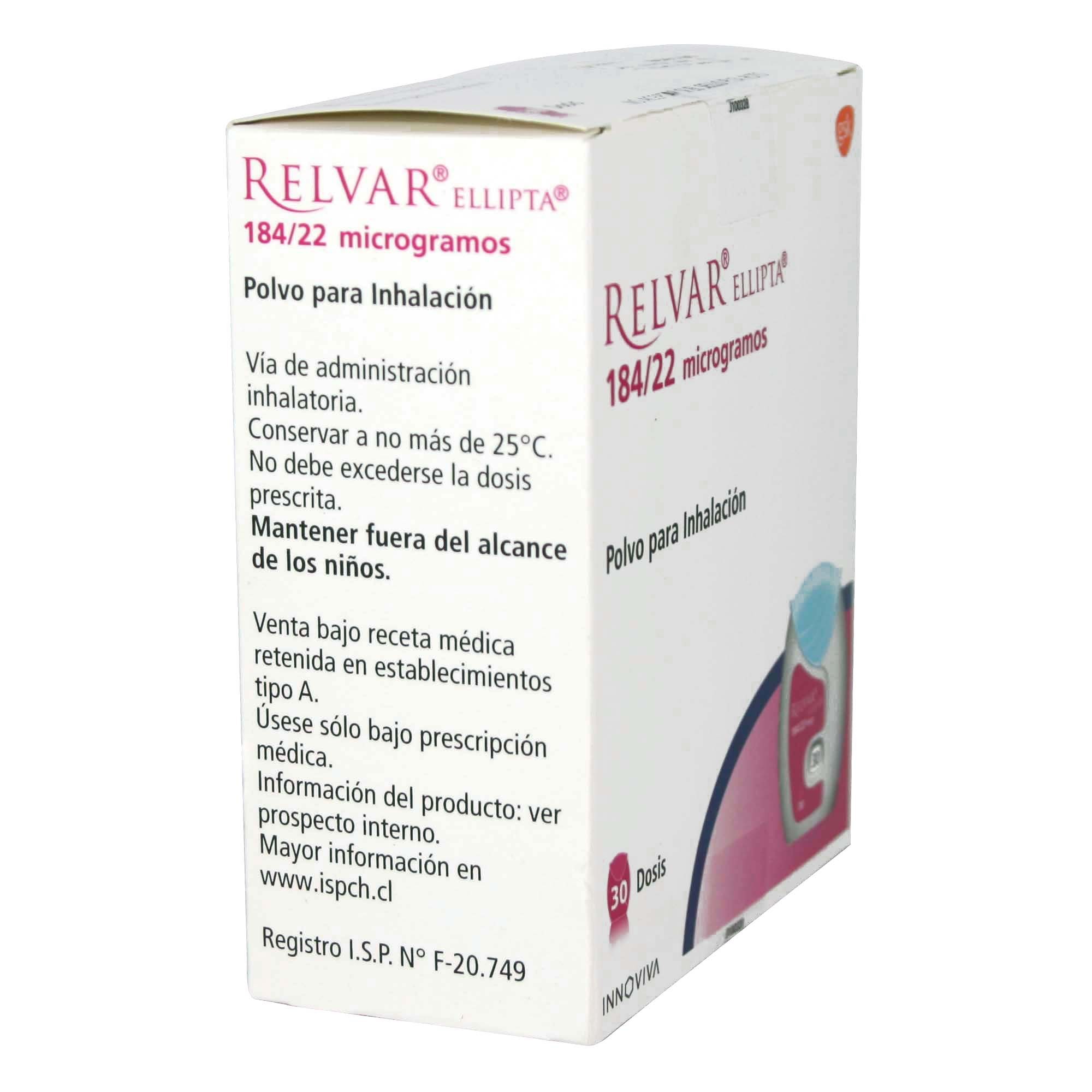 Relvar Ellipta Fluticasona Furoato 200 mcg Inhalador Bucal 30 Dosis ...