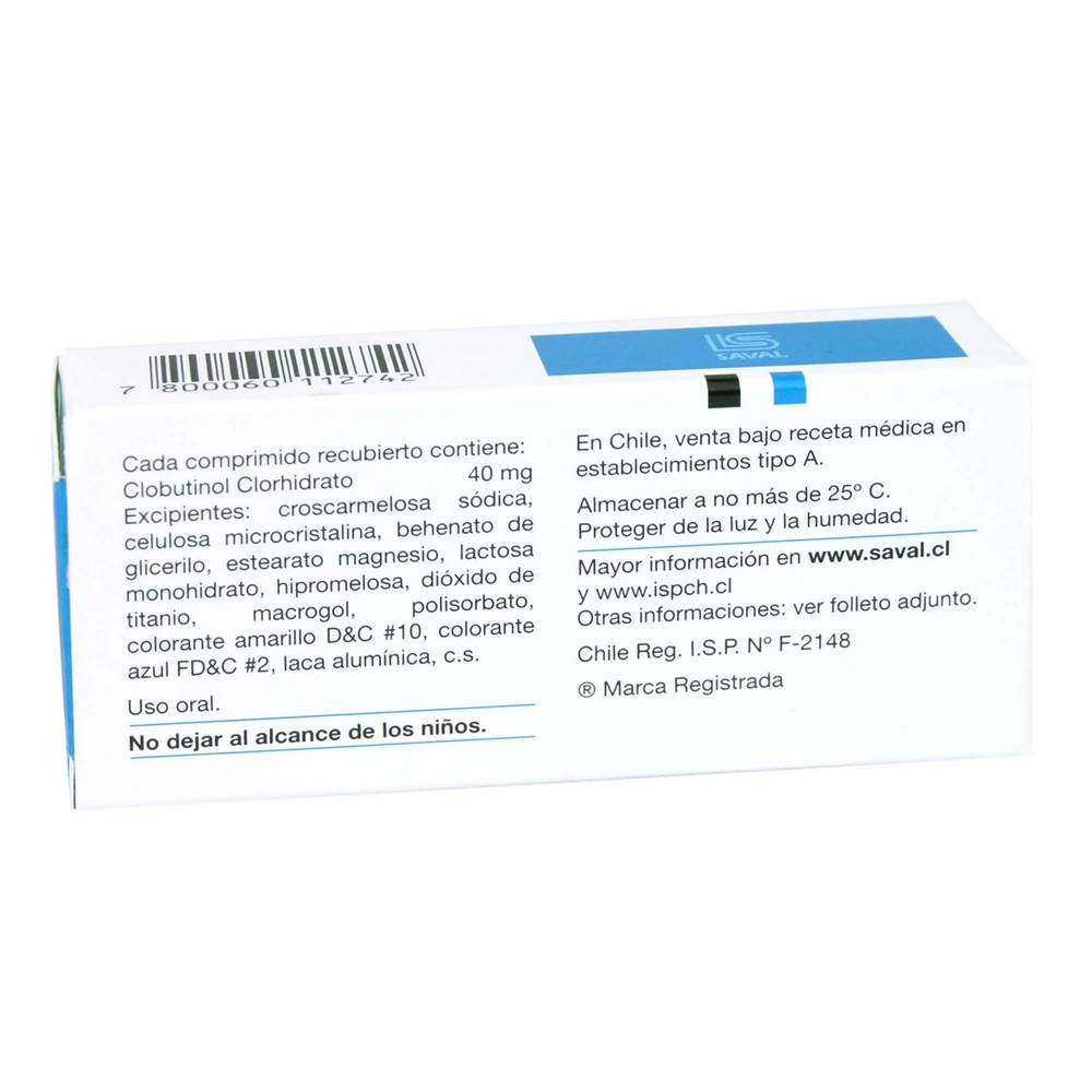 Cloval Clobutinol 40 mg 20 Comprimidos | Cruz Verde