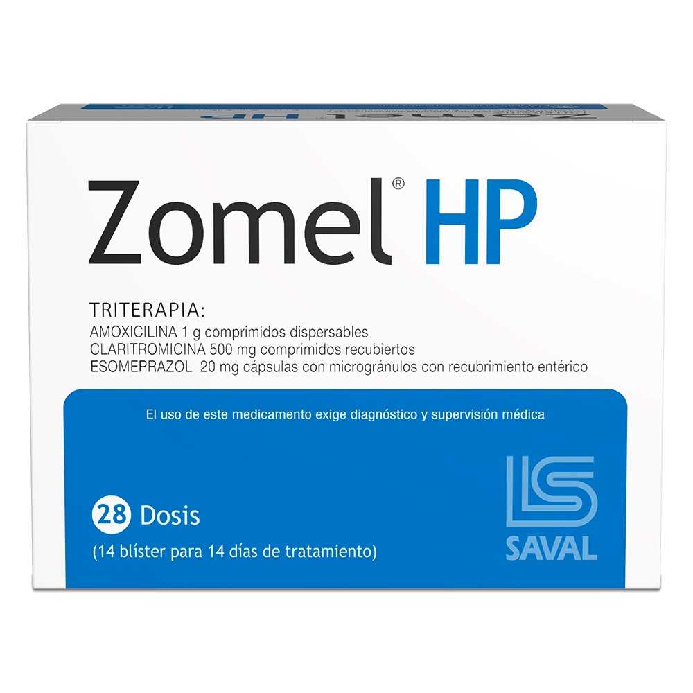 Zomel HP Triterapia Amoxicilina 1 GR Comprimido 28 Dosis | Cruz Verde