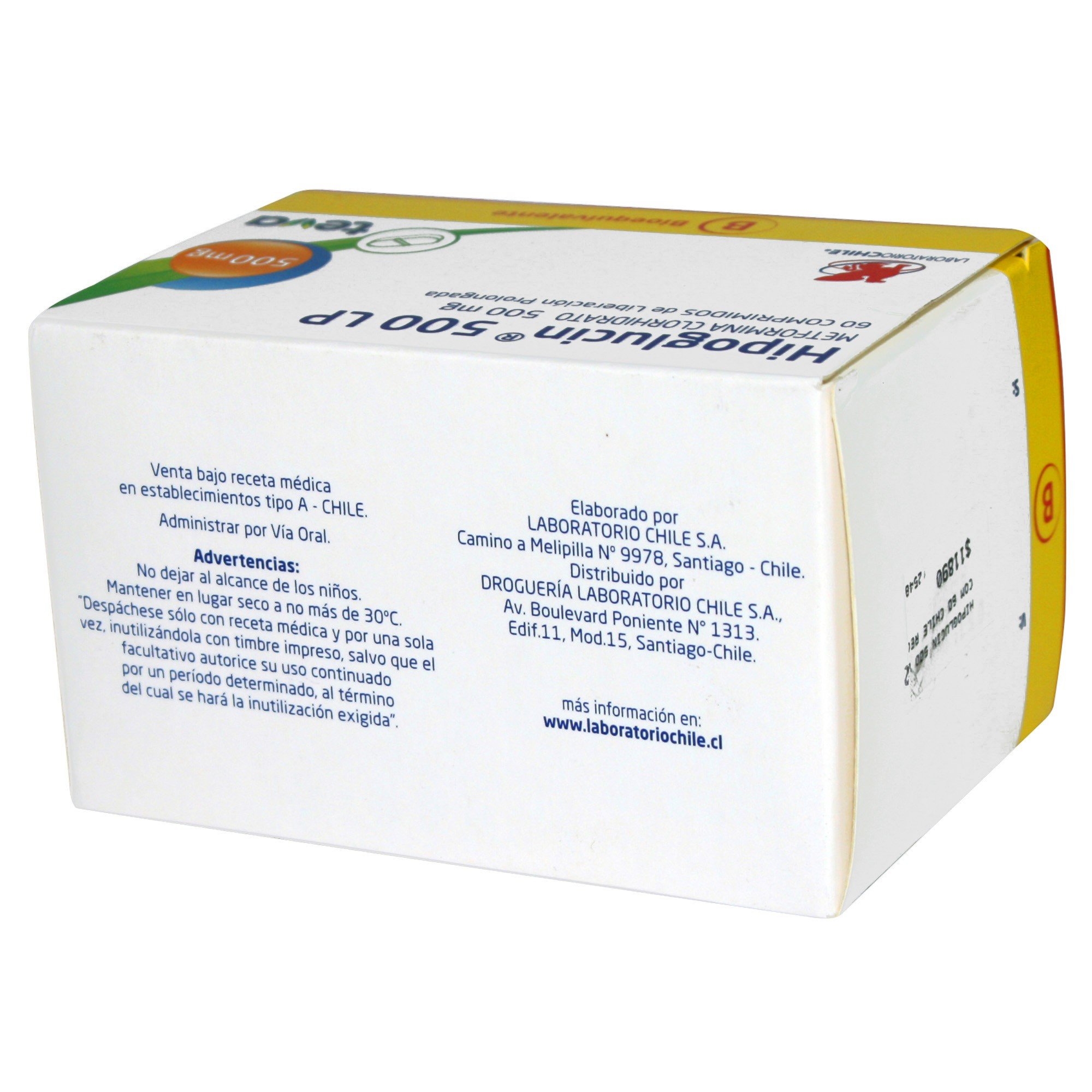 Hipoglucin 500 LP Metformina 500 mg 60 Comprimidos Liberacion ...