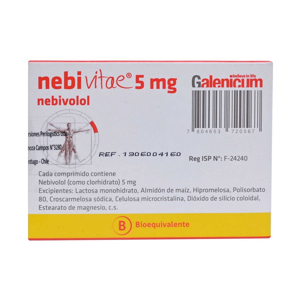Nebivitae Nebivolol 5 mg 28 Comprimidos | Cruz Verde