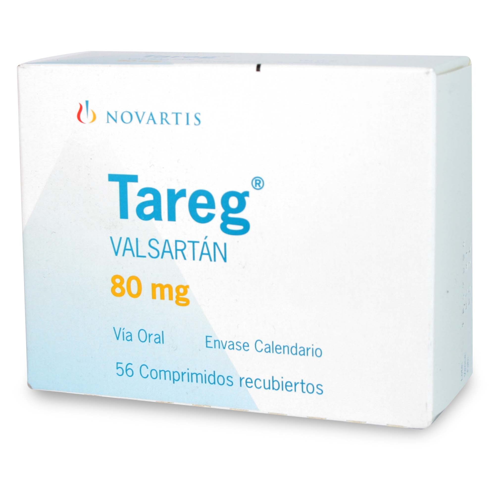 Tareg Valsartan 80 mg 56 Comprimidos Recubiertos | Cruz Verde