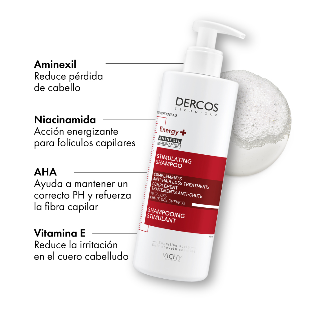 Shampoo Anti-Caida Dercos Estimulante 400 ml | Farmacias Cruz Verde