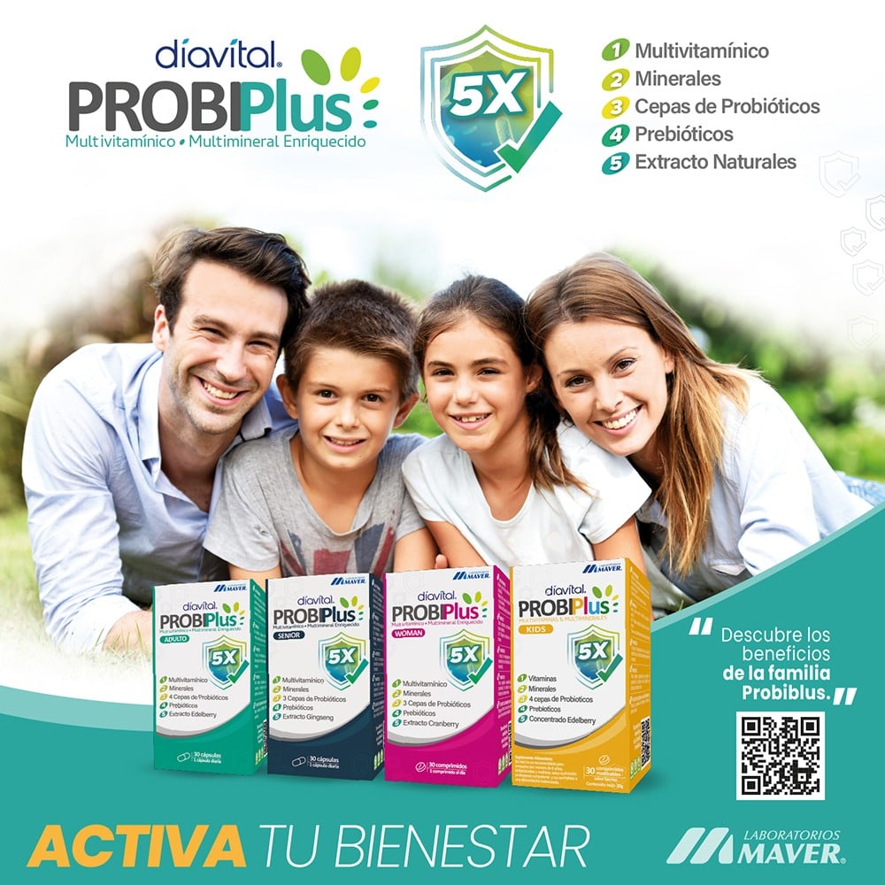 Probiplus Woman con Probióticos, Prebióticos, Vitaminas, Minerales y ...