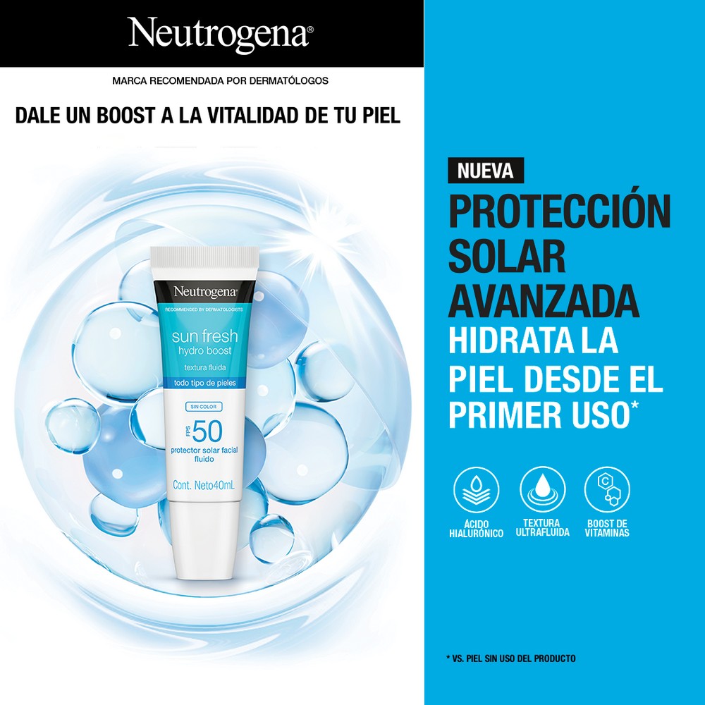 Sun Fresh Hydro Boost Sin Color FPS 50 40ml | Cruz Verde