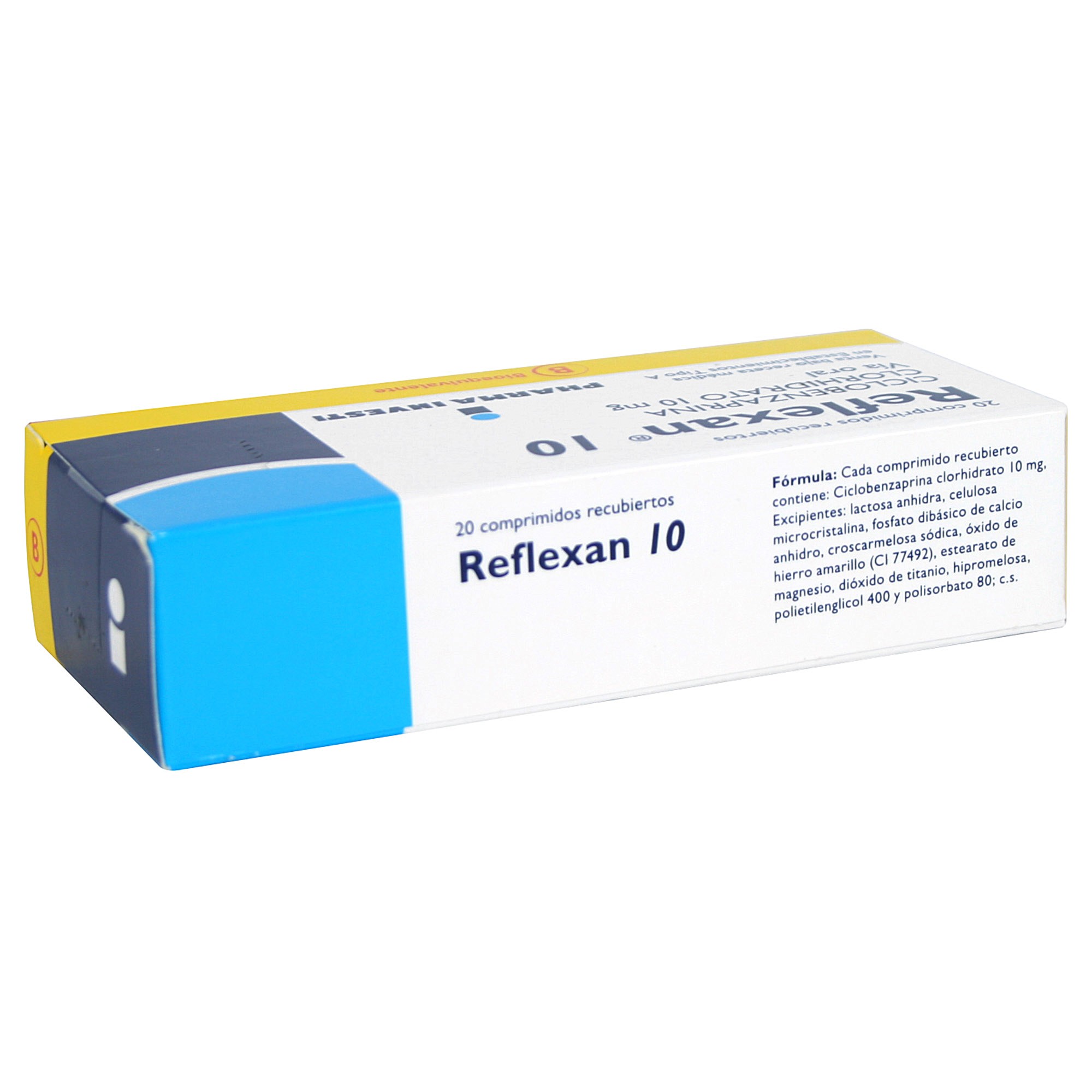 Reflexan Ciclobenzaprina 10 mg 20 Comprimidos Ranurado | Cruz Verde